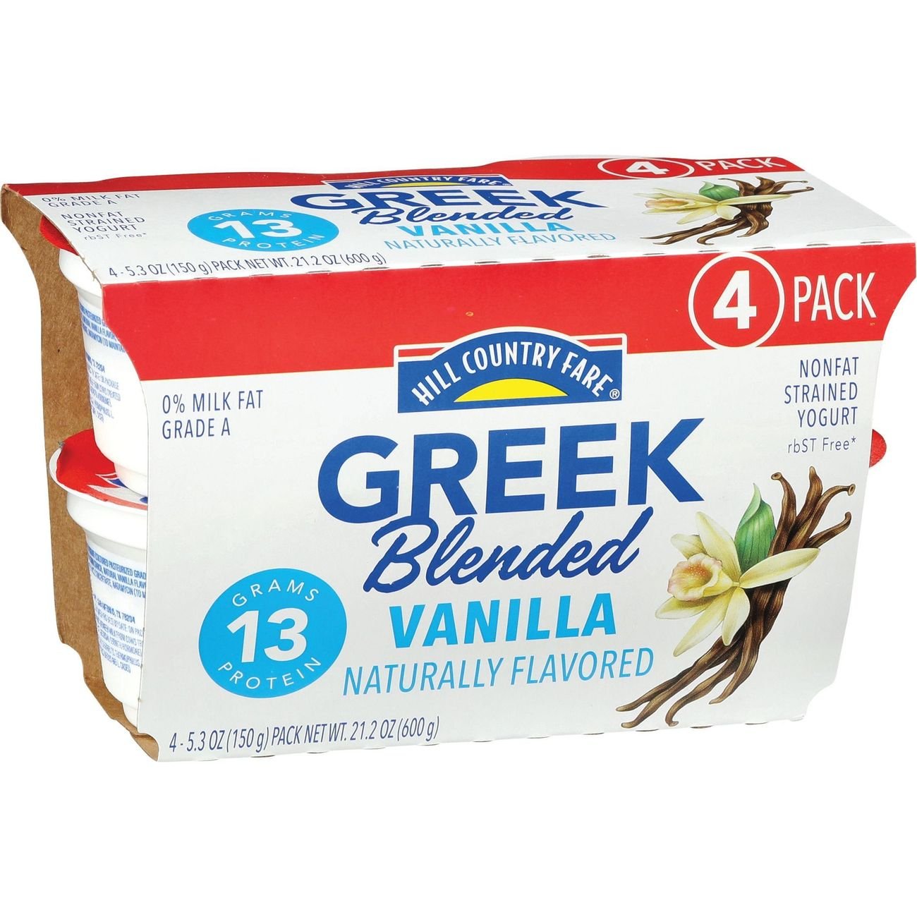 Hill Country Fare 13g Protein Blended Nonfat Greek Yogurt - Vanilla ...