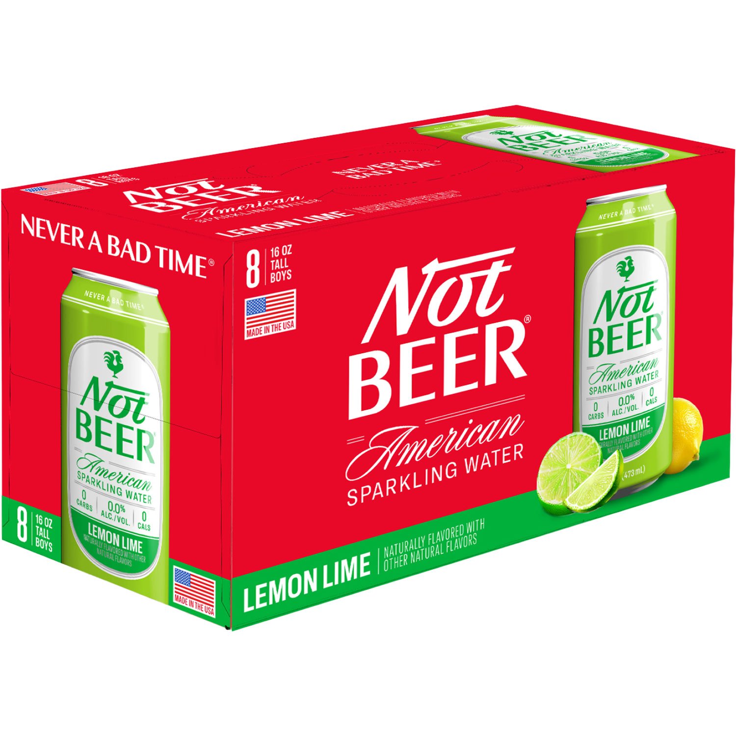 Not Beer Lemon Lime American Sparkling Water 16 oz Cans - Shop Water at ...