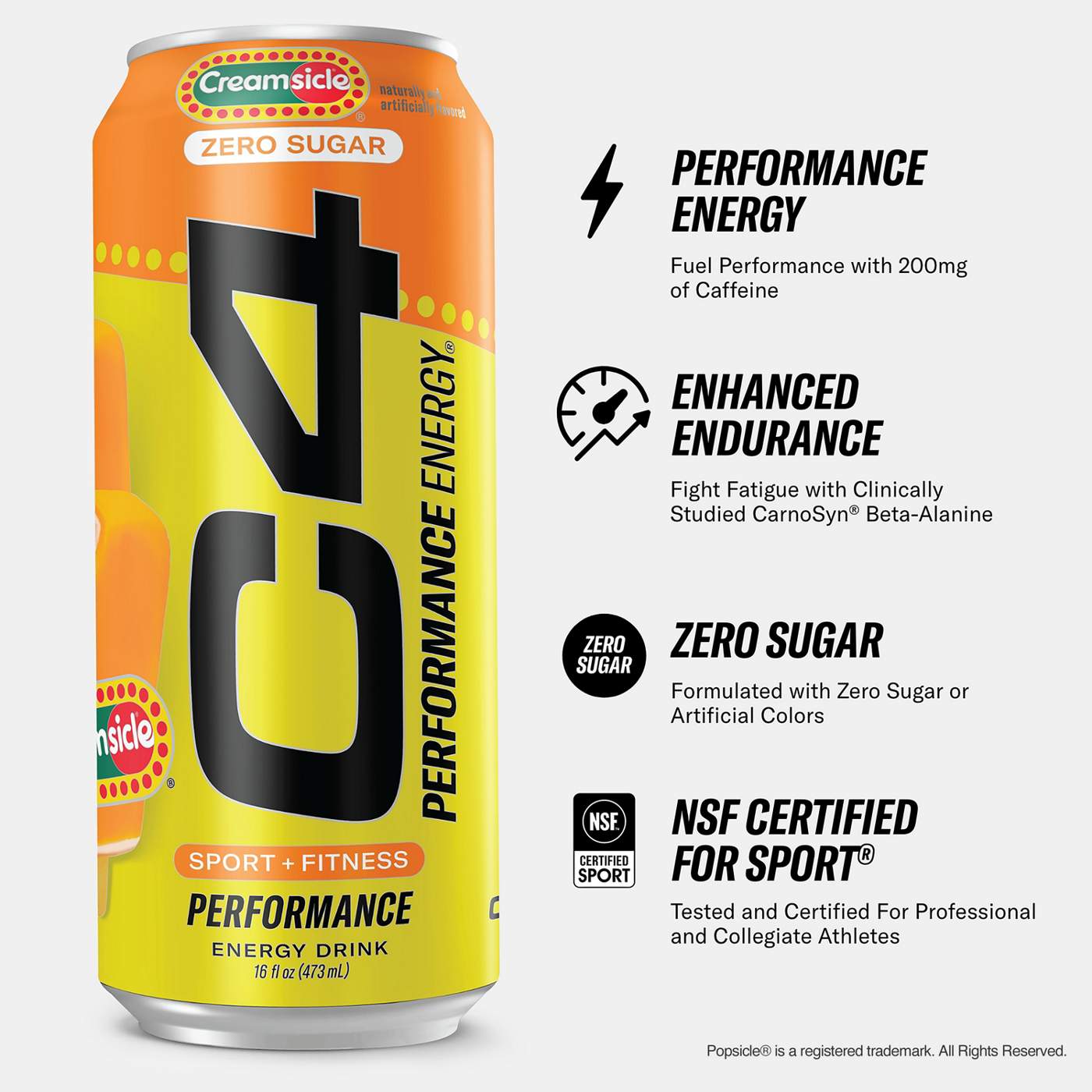 C4 Performance Zero Sugar Energy Drink - Creamsicle - Shop Sports ...