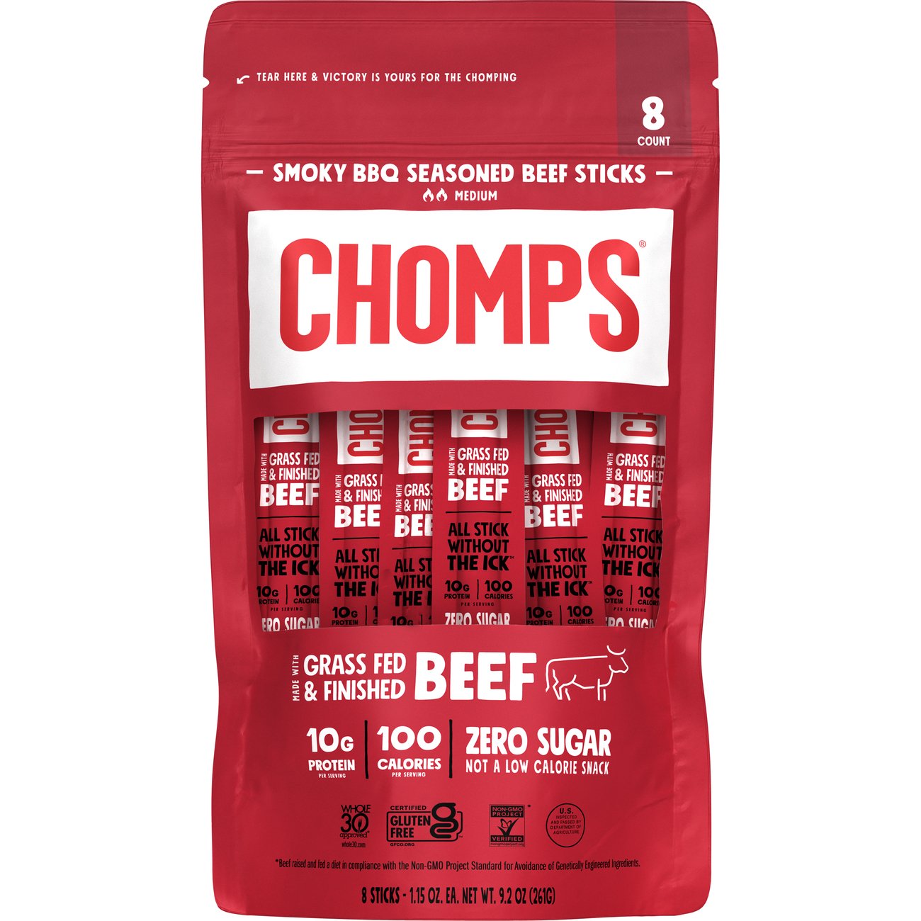 Chomps 10g Protein Smoky BBQ Beef Jerky Meat Sticks - Shop Jerky at H-E-B