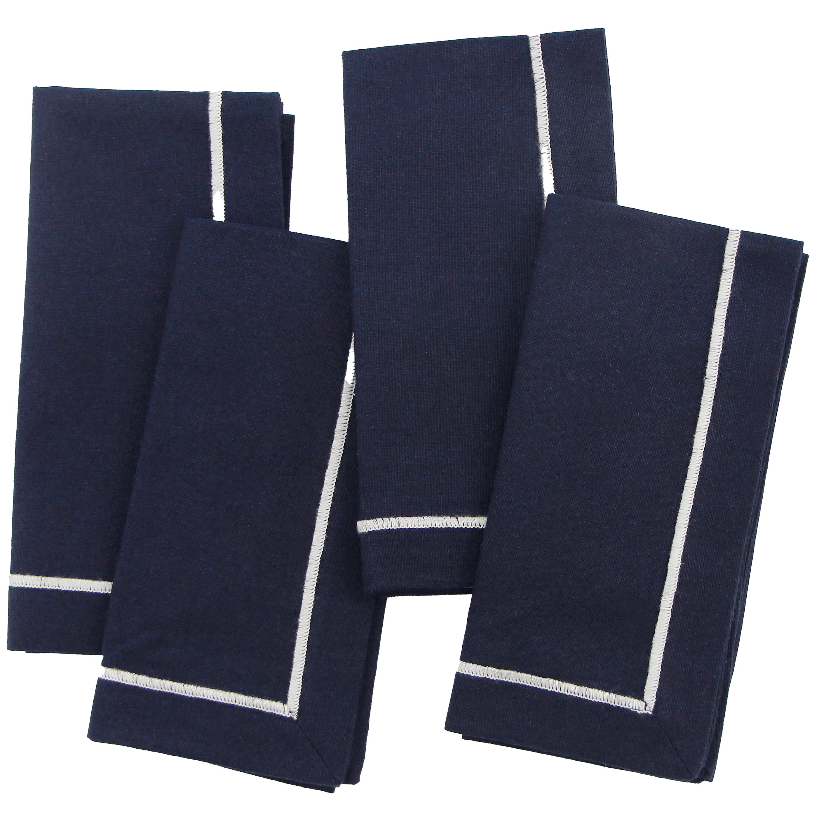 Haven + Key Cloth Napkin Set - Blue with White Embroidery, 4 pk - Shop ...