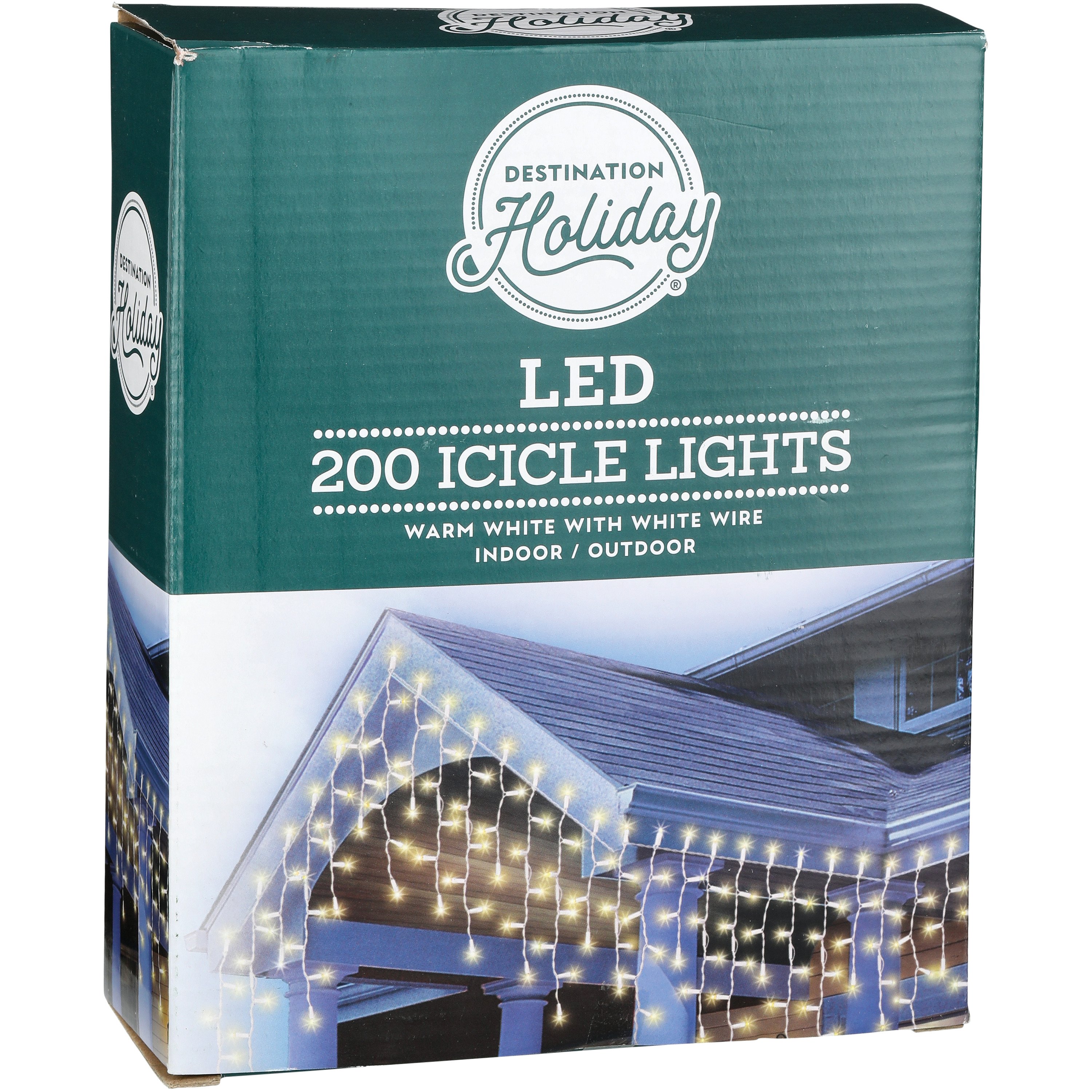 Destination Holiday 200 Count Warm White Icicle Lights - Shop Seasonal ...