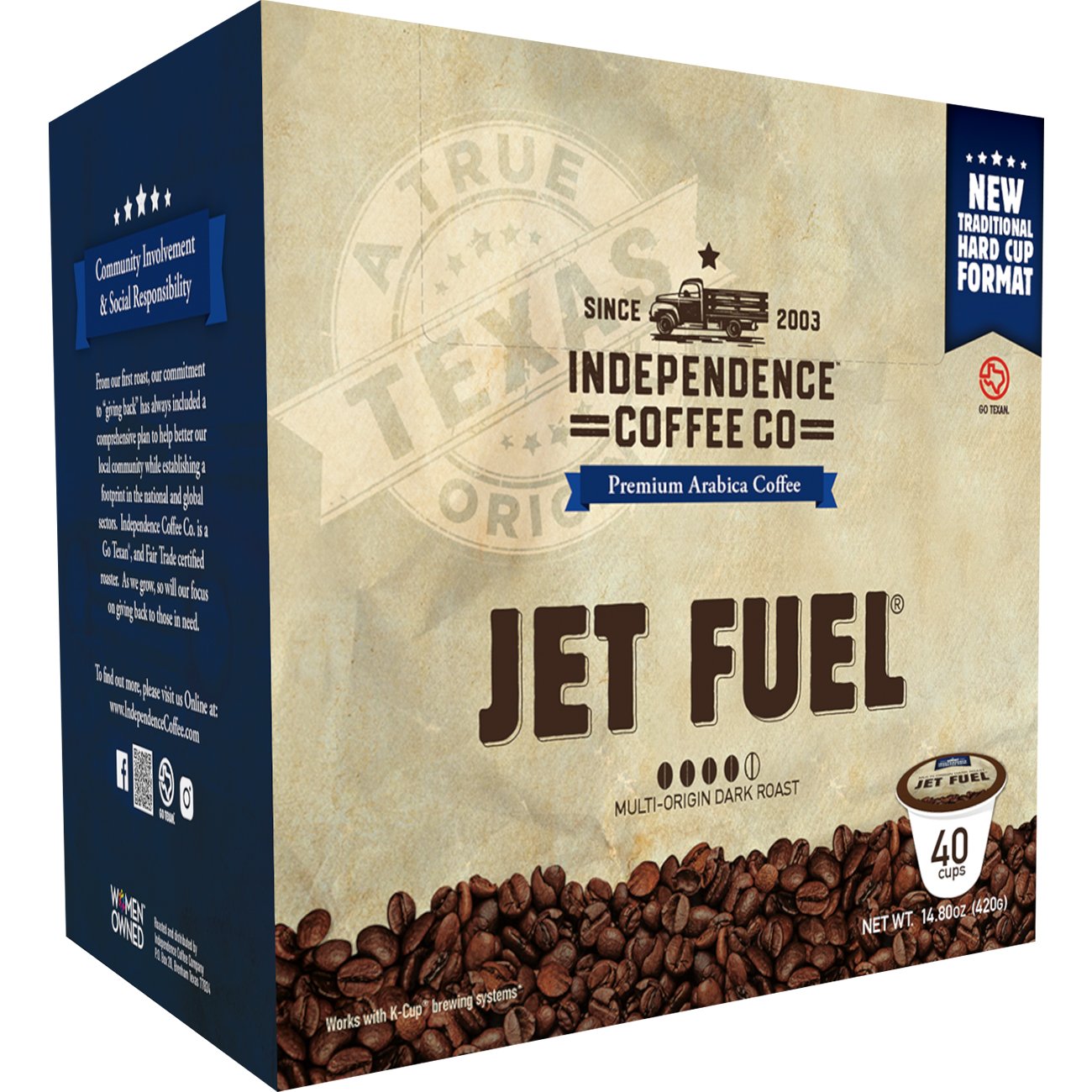 Independence Coffee Jet Fuel Dark Roast Single-Serve Coffee K-Cups ...