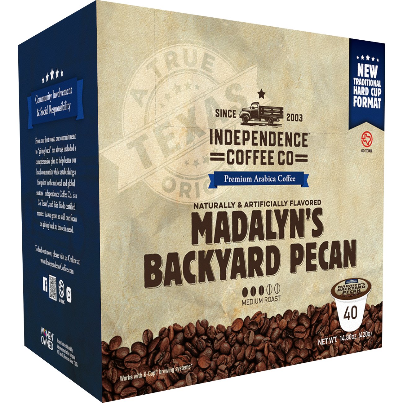Independence Coffee Madalyn's Backyard Pecan Single Serve Coffee Pods ...