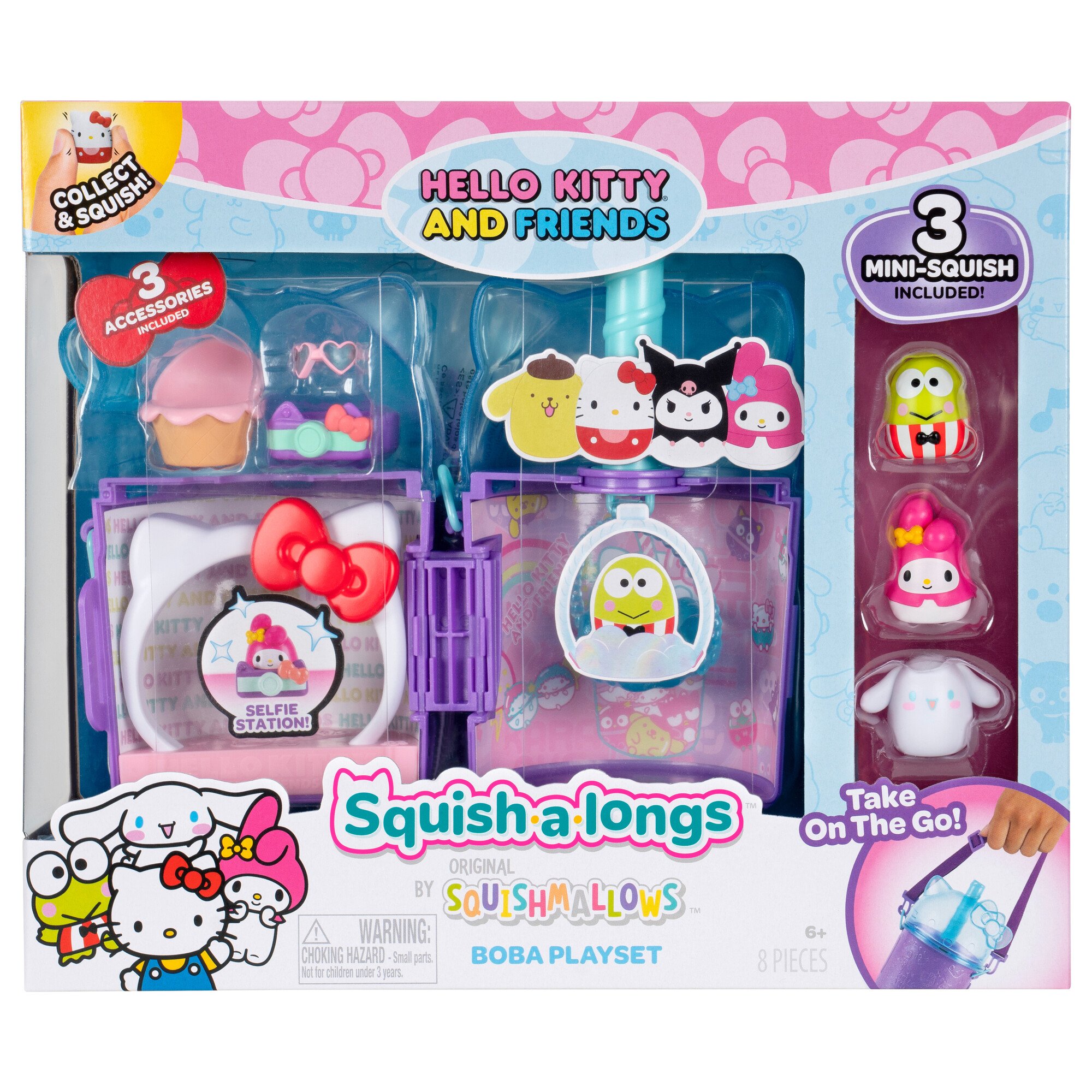 Squishmallows Squish-a-Longs Hello Kitty & Friends Boba Playset - Shop ...