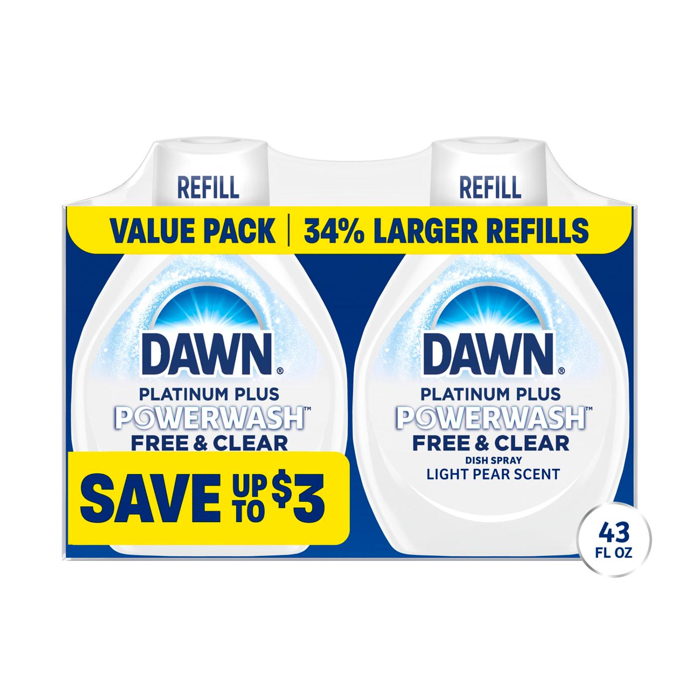 Dawn Power Wash Dish Spray Refills - Free & Clear, 43 oz - Shop Dish ...