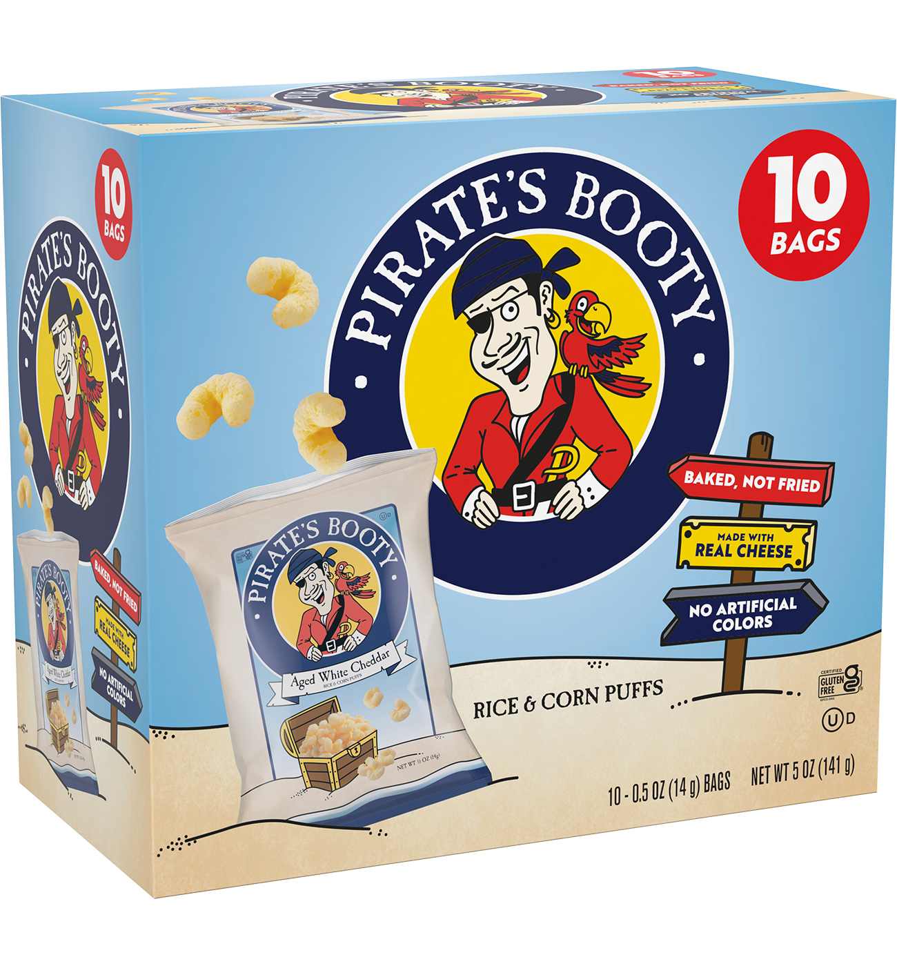 Pirate's Booty Aged White Cheddar Rice & Corn Puffs Multipack Bags ...