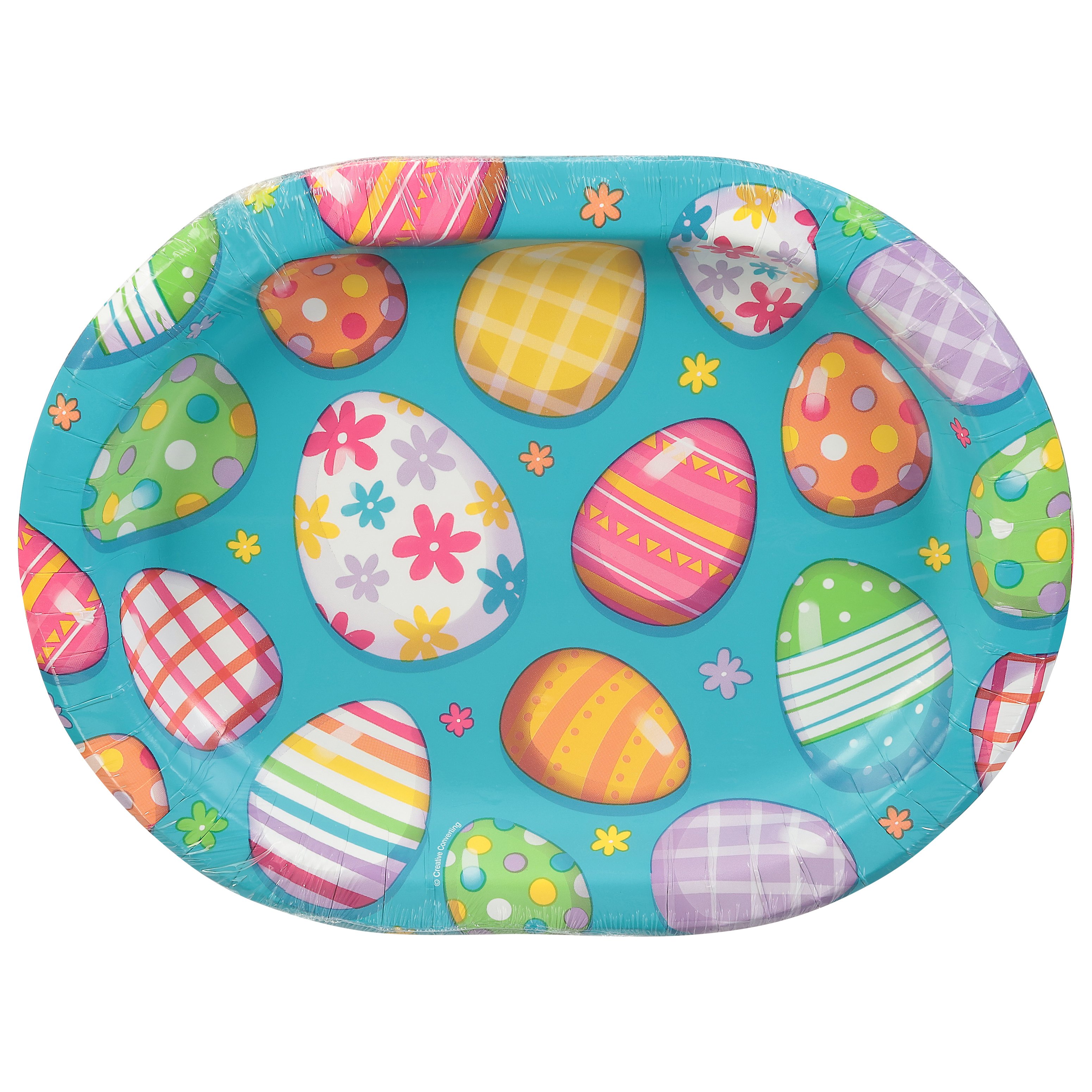 Creative Converting Happy Eggster Easter Oval Paper Platter Plates, 8ct ...