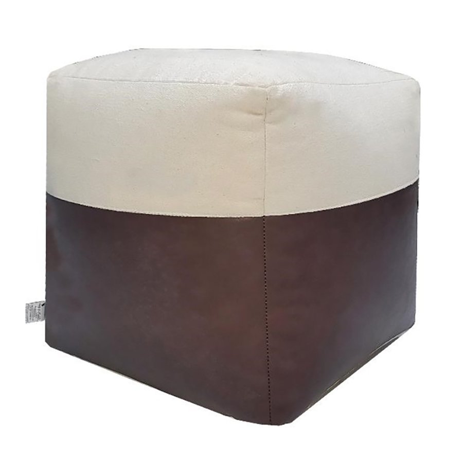 Veranda & Grove Valencia Leather Pouf - Shop Seasonal decor at H-E-B