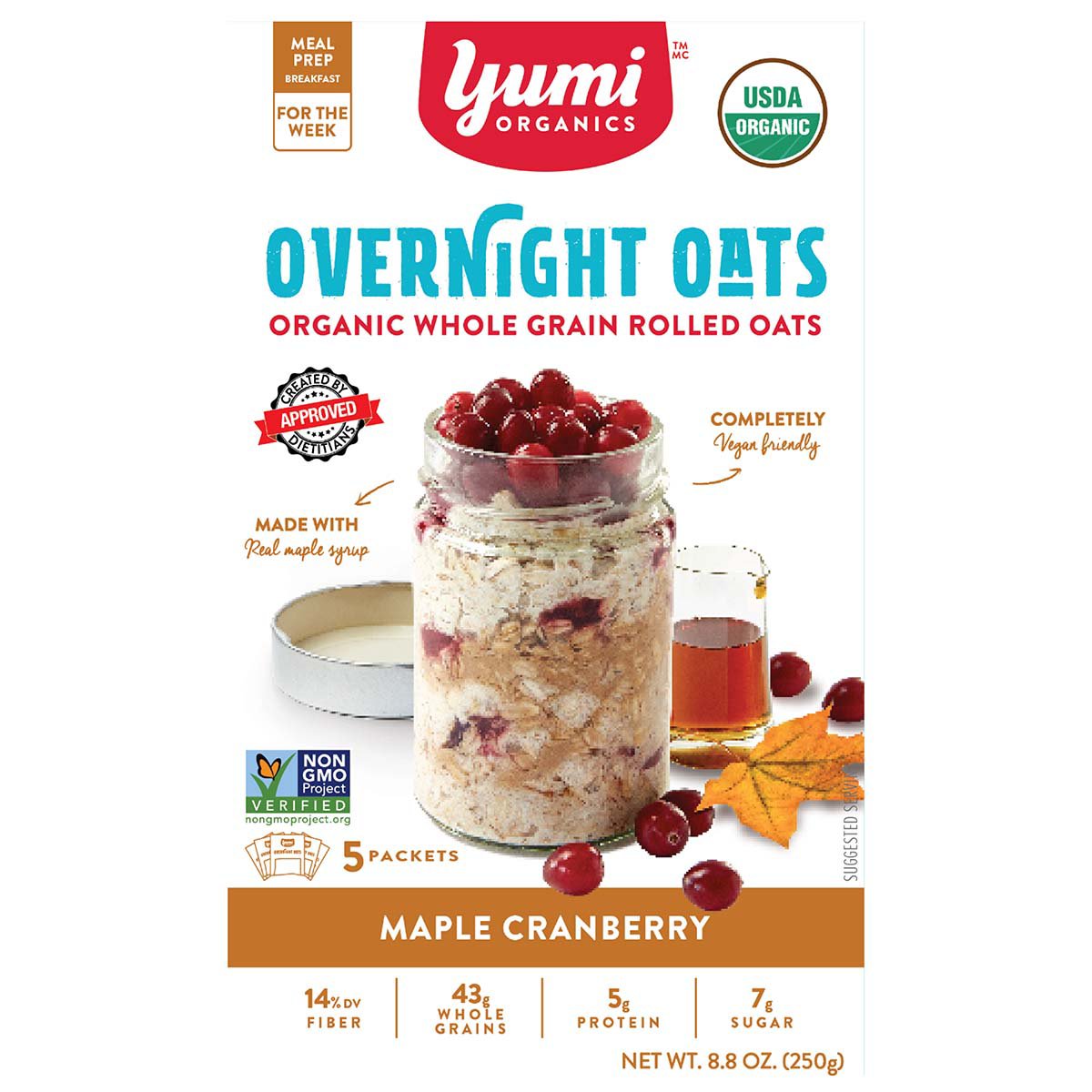 Yumi Organics Overnight Oats - Maple Cranberry - Shop Oatmeal & hot ...