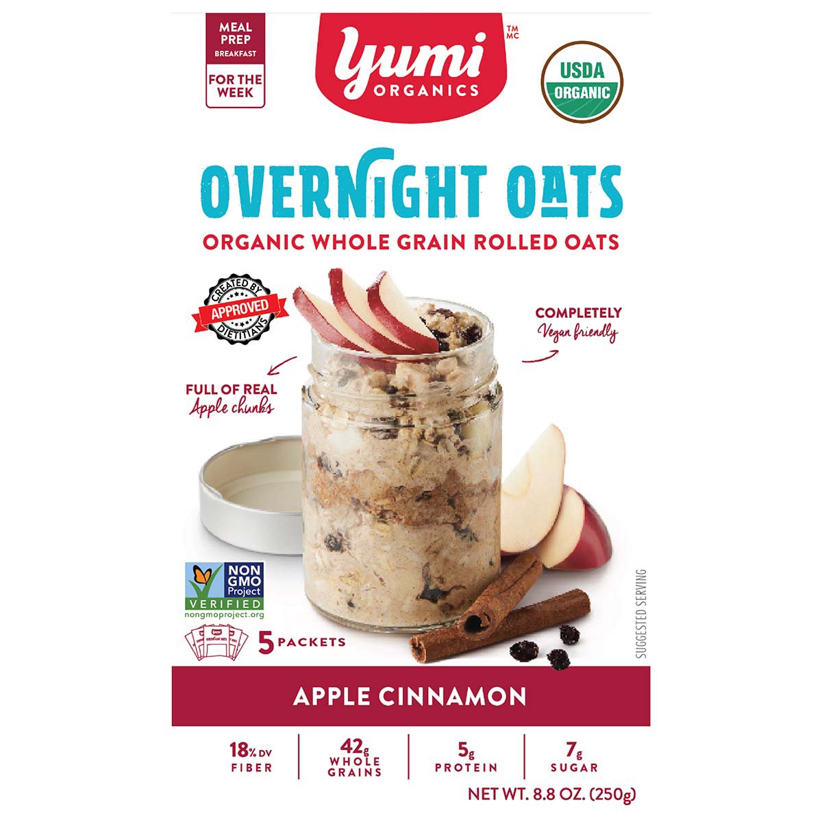 Yumi Organics Overnight Oats - Apple Cinnamon - Shop Oatmeal & hot ...