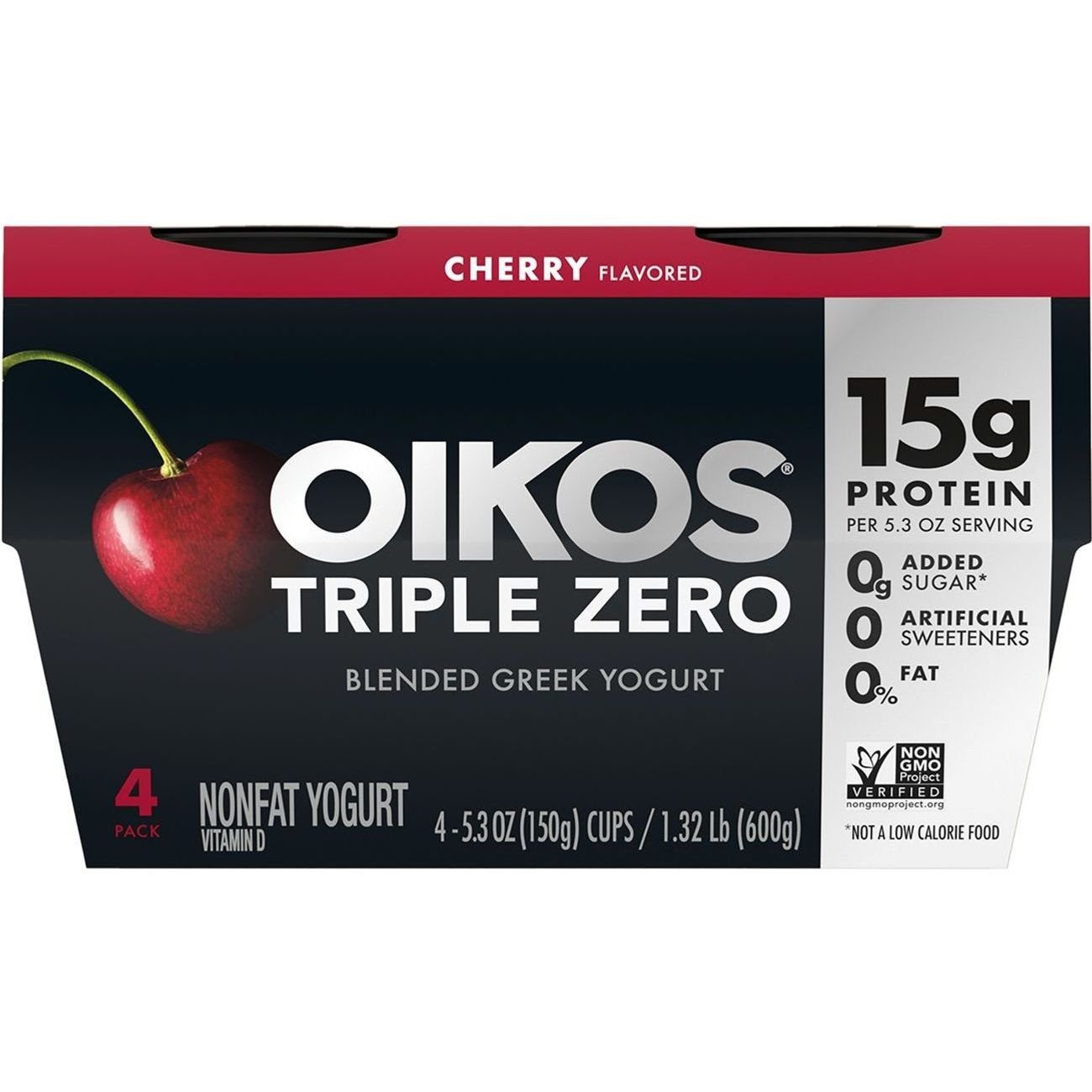 Oikos Triple Zero 15g Protein Blended Greek Yogurt - Cherry, 4 pk ...