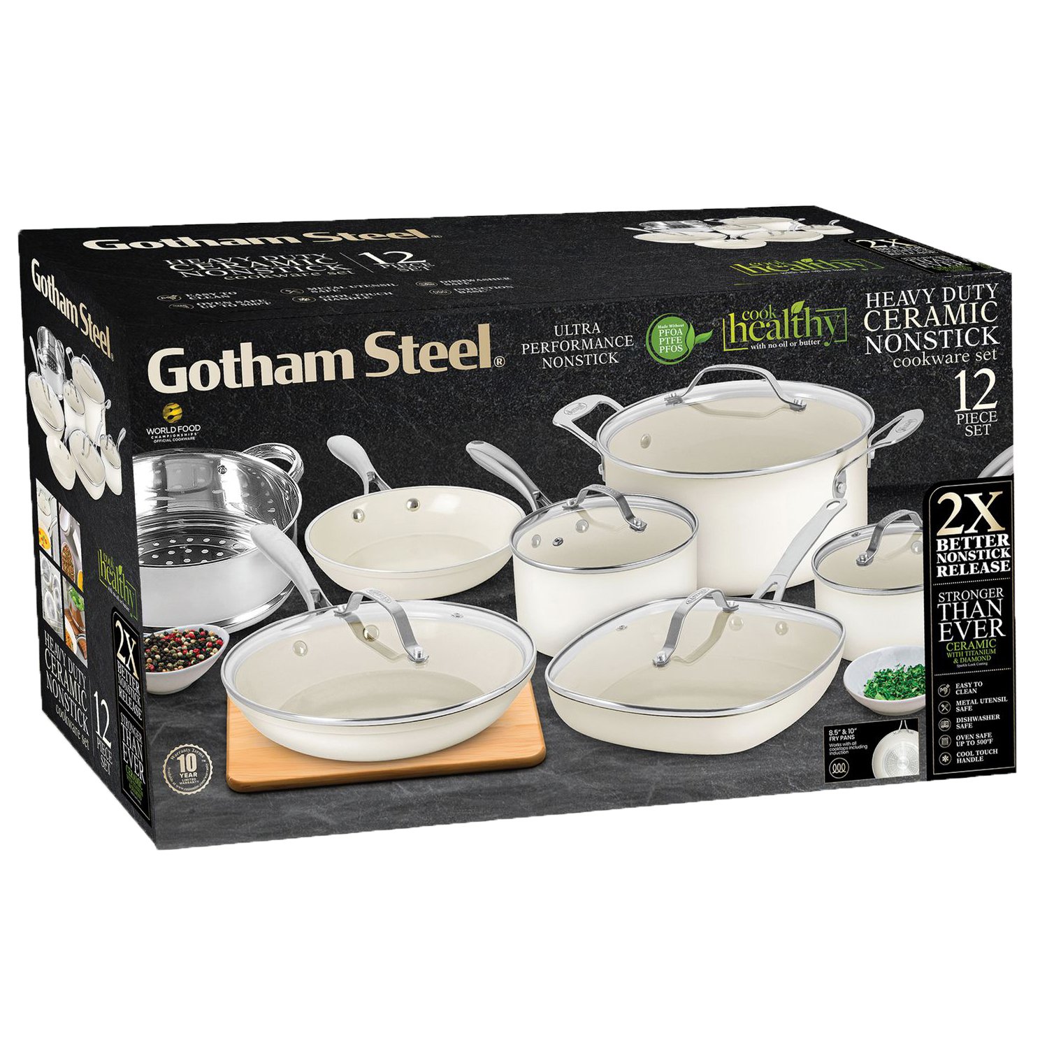 Gotham Steel Ceramic Cookware Set - Cream - Shop Cookware sets at H-E-B