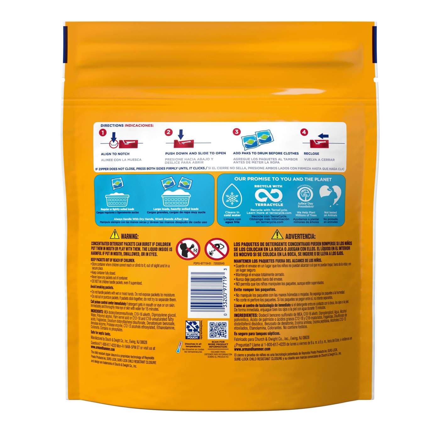 Arm & Hammer Deep Clean Sparkling Clean Laundry Detergent Power Paks ...