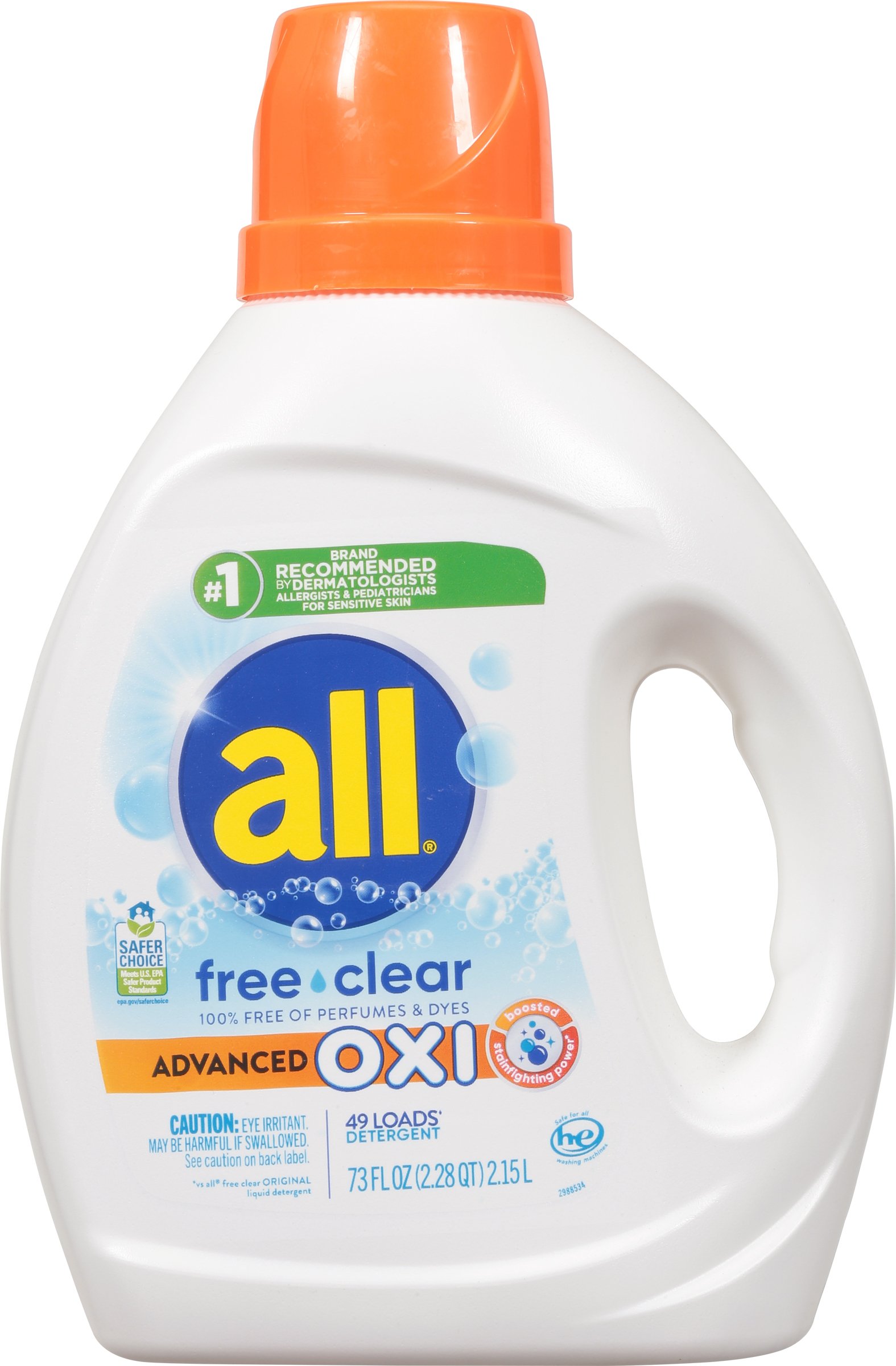 all Liquid Laundry Detergent Free Clear OXI, 49 Loads - Shop Detergent ...