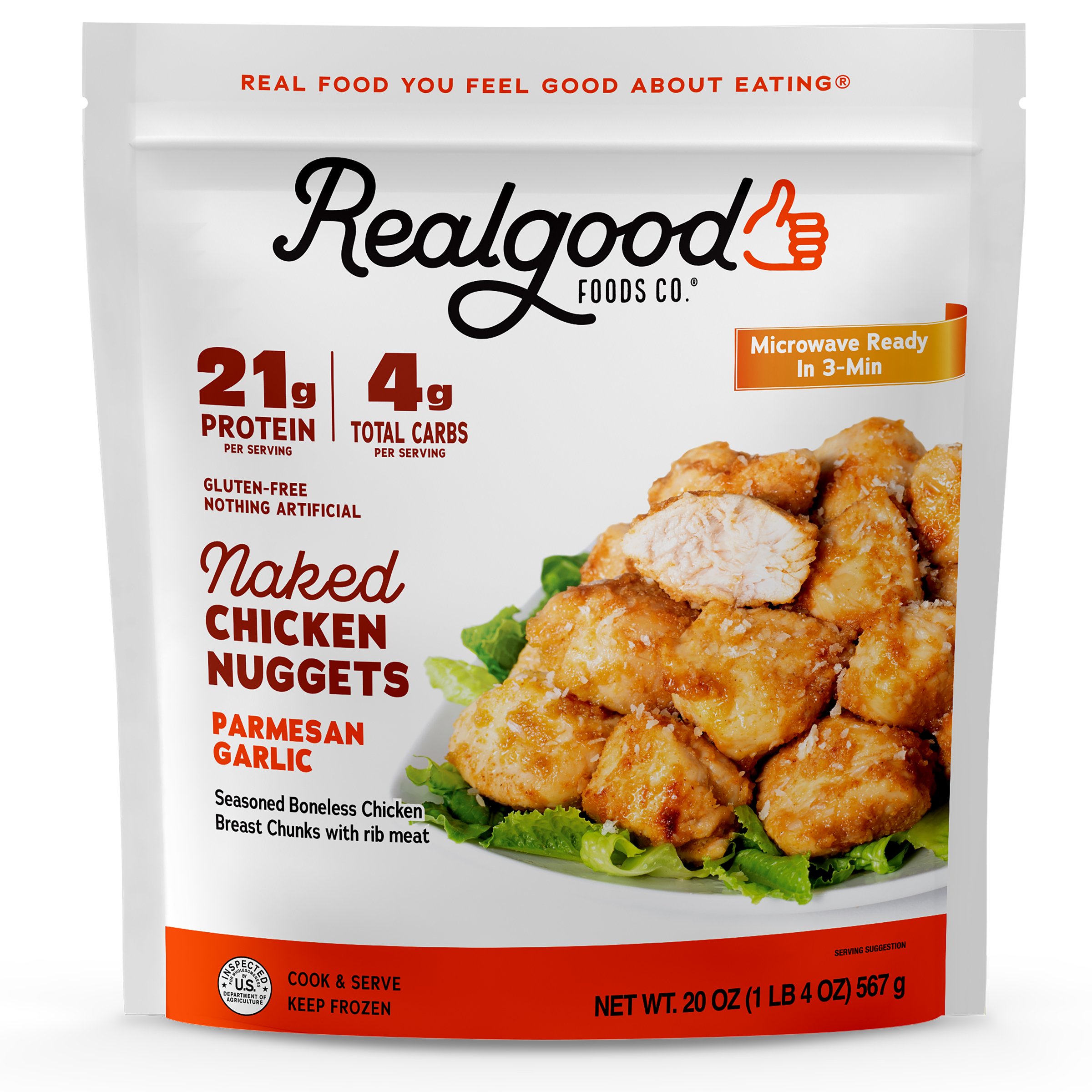 Real Good Foods Co. Frozen Naked Chicken Nuggets - Parmesan Garlic ...