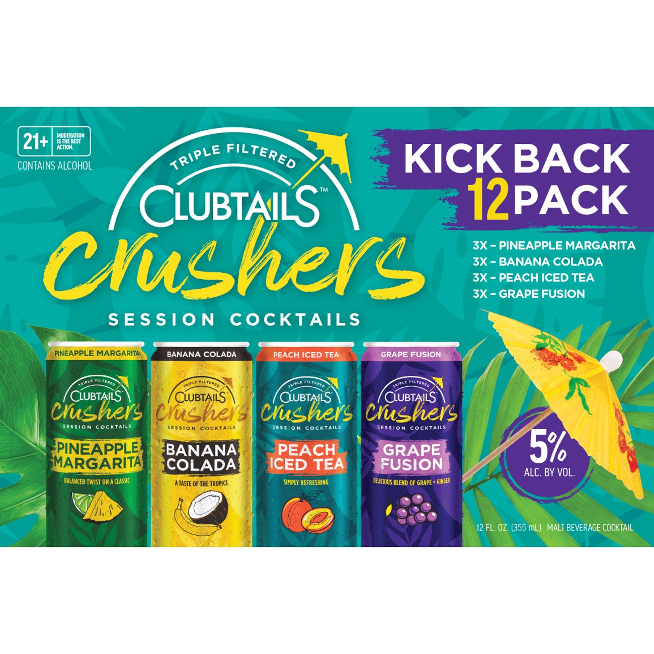 Clubtails Crushers Kick Back Variety Pack 12 pk Cans - Shop Malt beverages & coolers at H-E-B