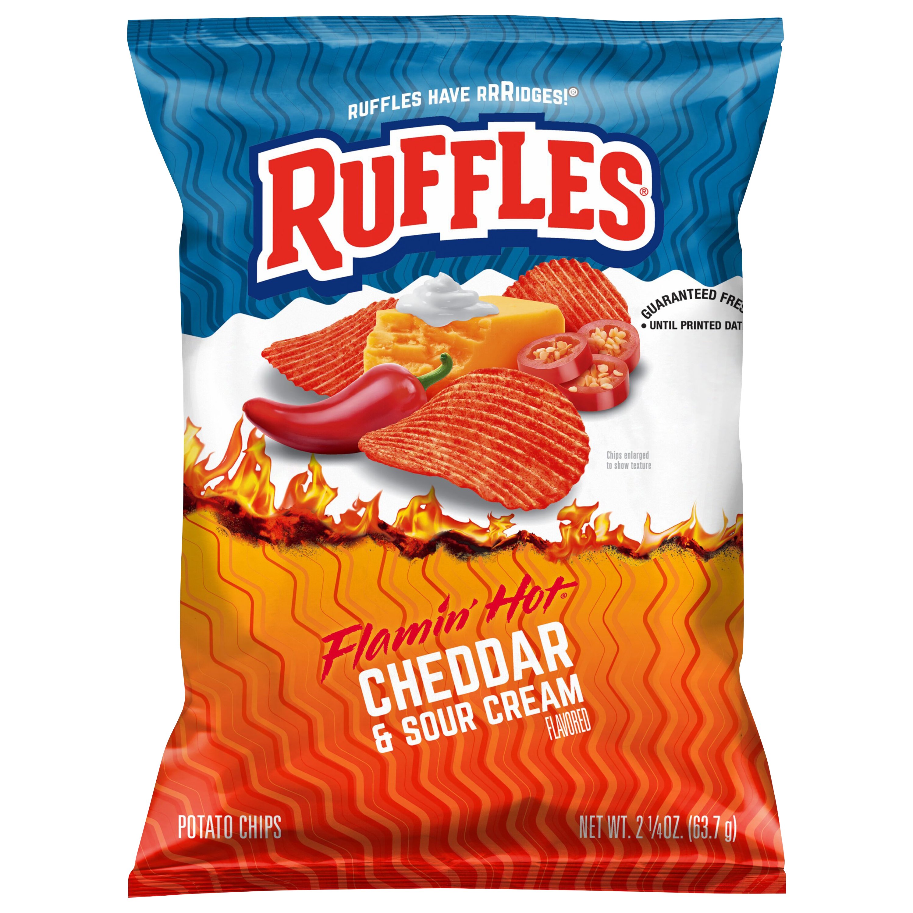 Ruffles Flamin' Hot Cheddar & Sour Cream Potato Chips - Shop Chips at H-E-B