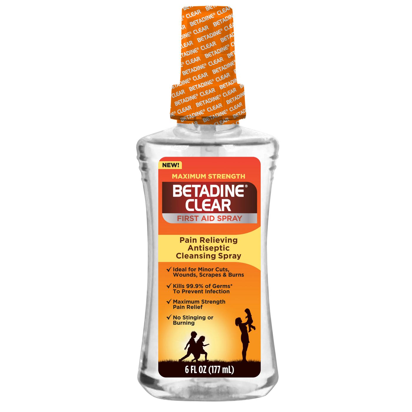 Betadine Clear Maximum Strength First Aid Pain Relief & Antiseptic ...