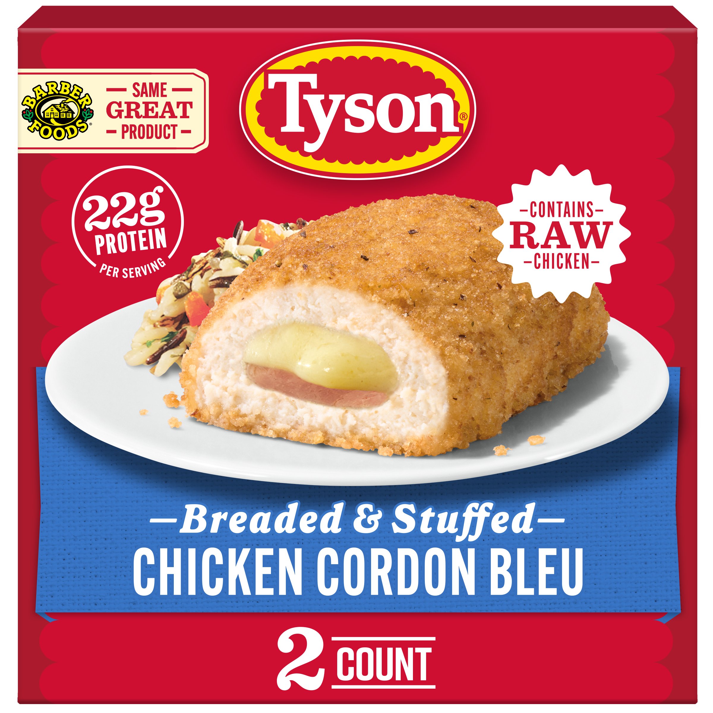 Tyson Frozen Stuffed Chicken Breasts Cordon Bleu - Shop Entrees & sides ...
