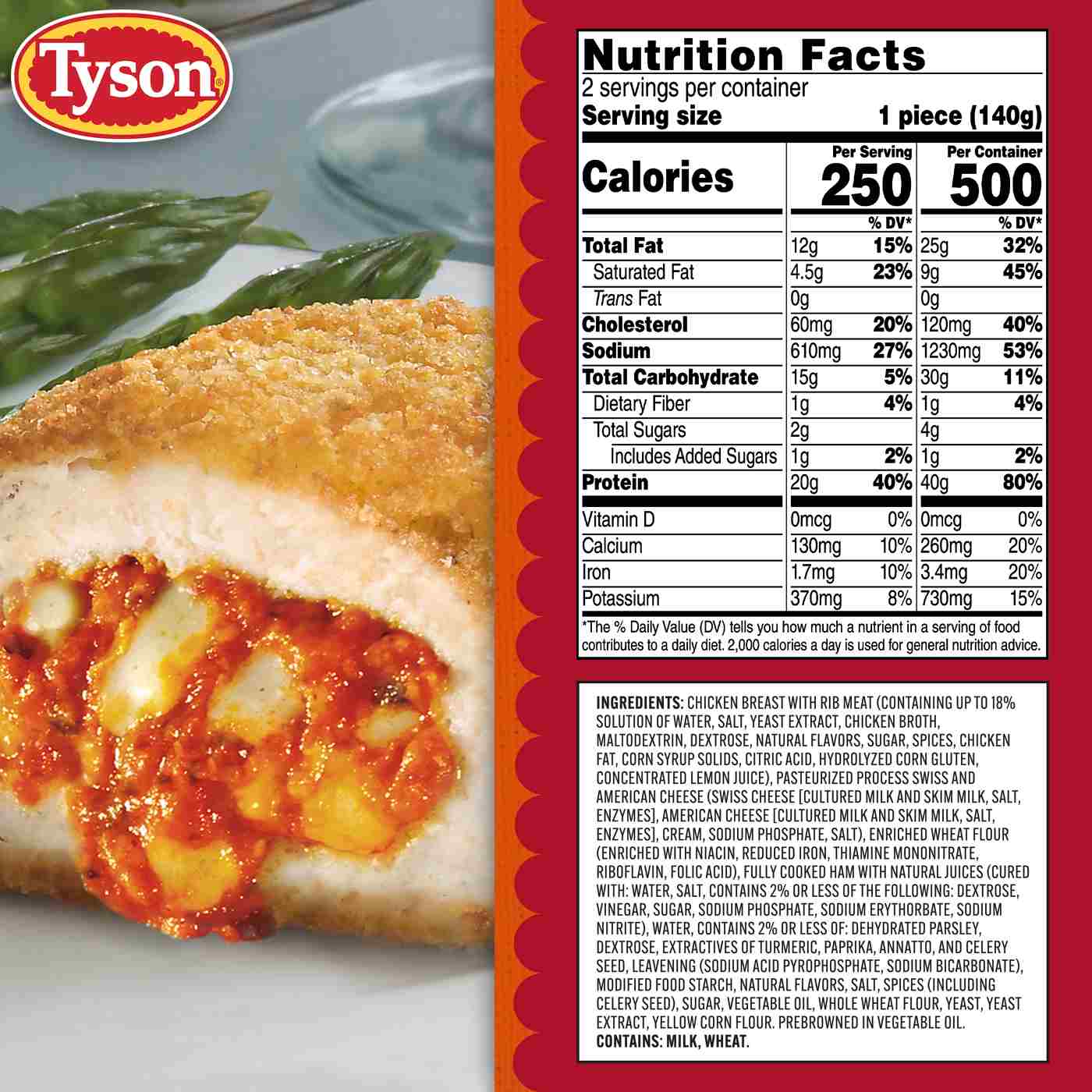 Tyson Frozen Stuffed Chicken Breasts Chicken Parmesan - Shop Entrees ...