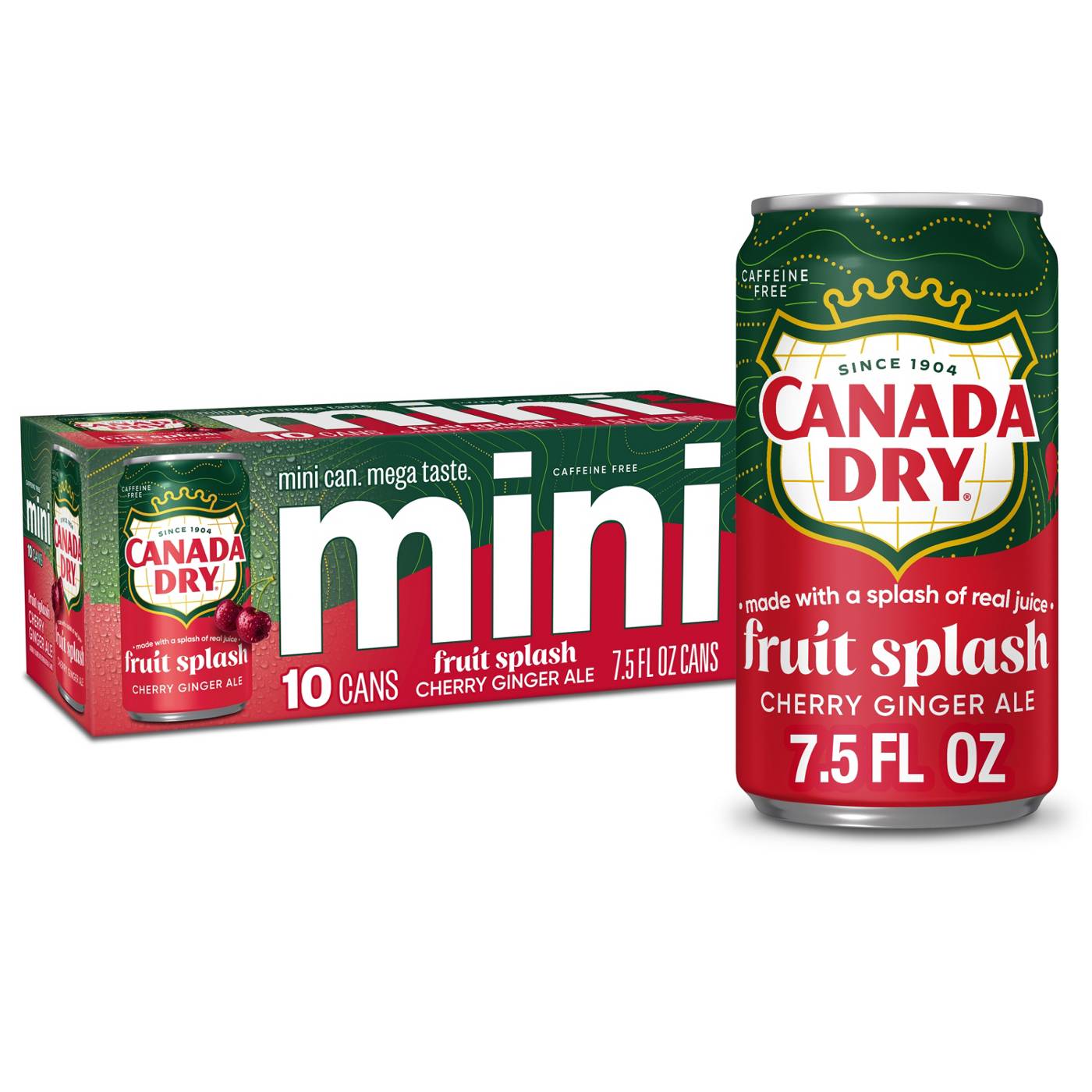 Canada Dry Fruit Splash Cherry Ginger Ale Mini Cans, 10 pk - Shop Soda ...