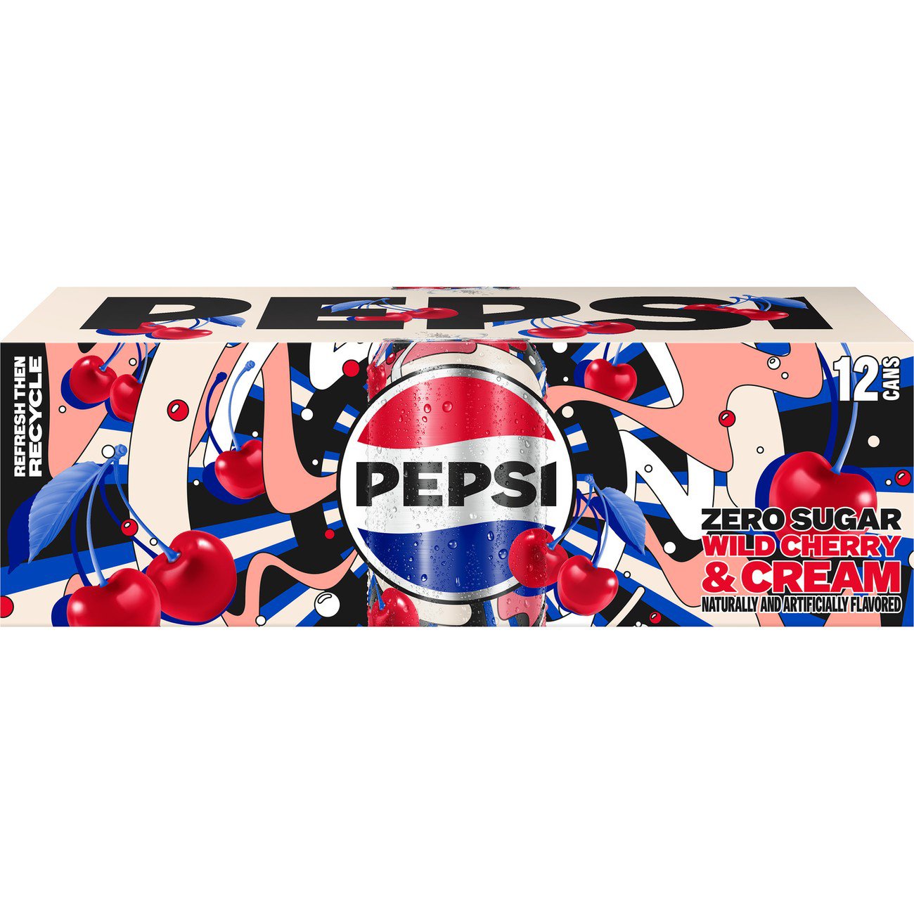Pepsi Zero Sugar Wild Cherry & Cream 12 pk Cans - Shop Soda at H-E-B