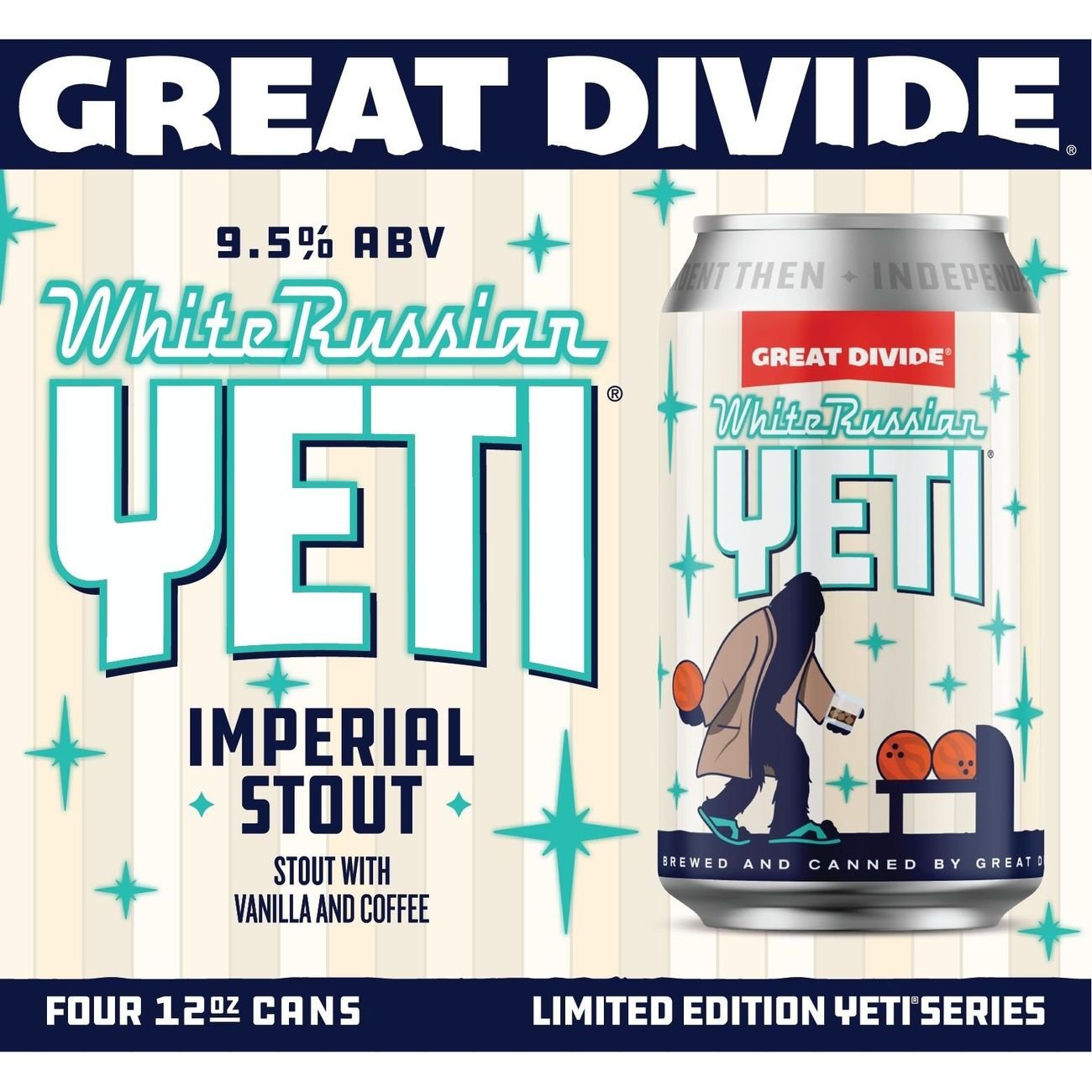 Great Divide Yeti White Russian Imperial Stout Style Craft Beer 4 pk ...