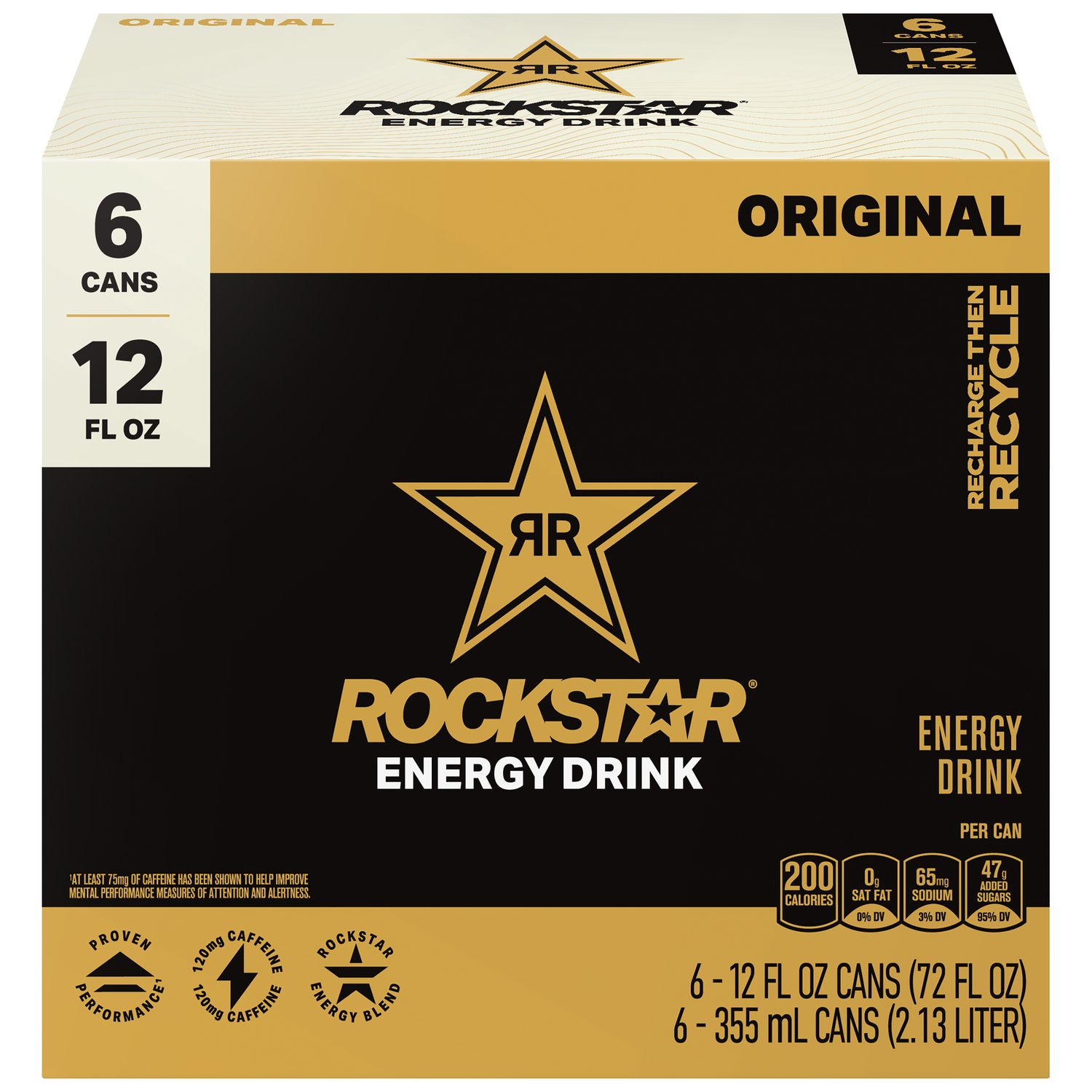 Rockstar Energy Drink 6 pk Cans - Original - Shop Sports & energy ...
