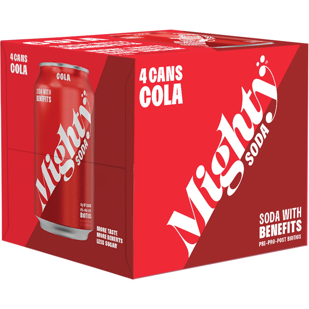 Mighty Soda Pre-Pro-Post Biotics Soda 4 pk Cans - Cola - Shop Soda at H-E-B