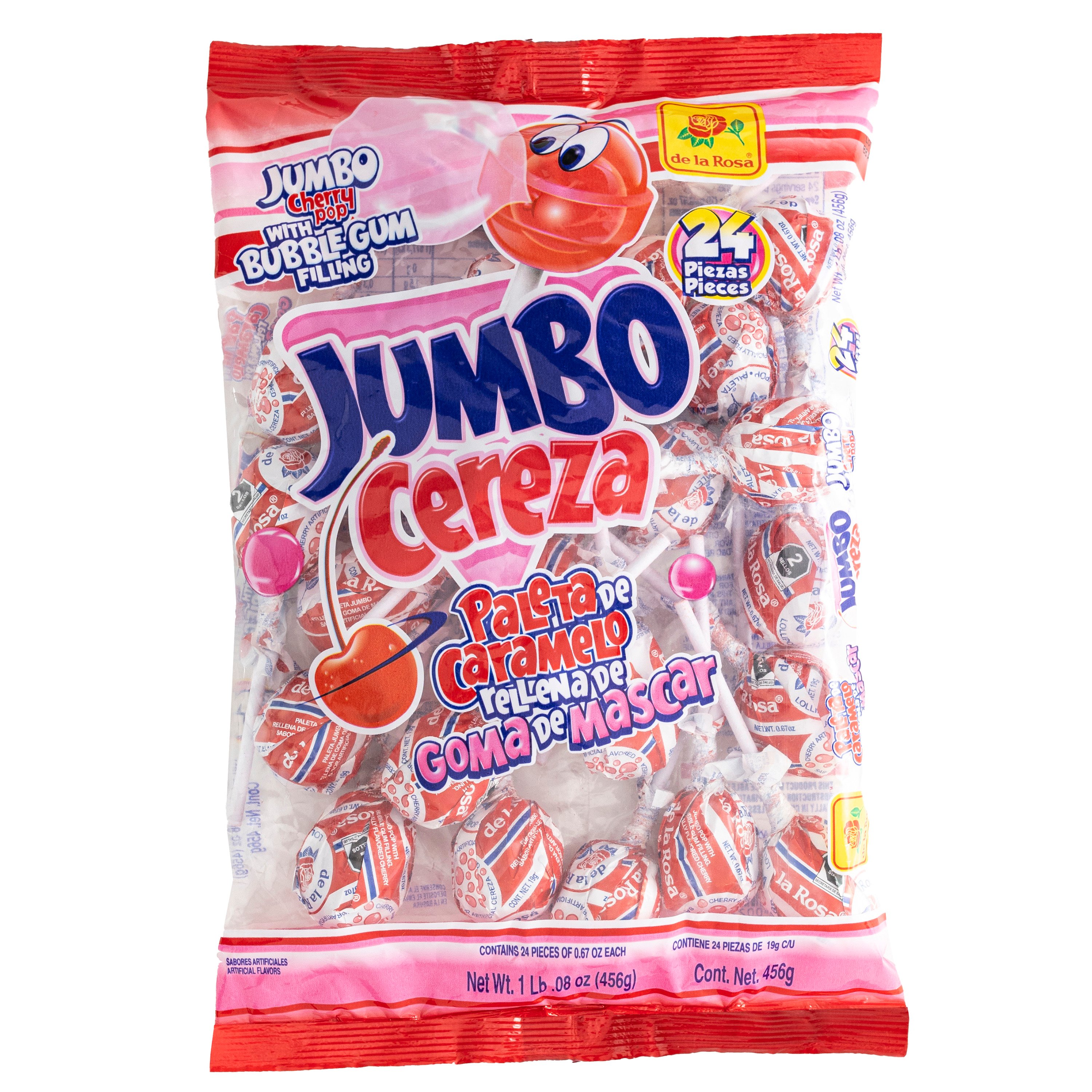De La Rosa Jumbo Cherry Bubble Gum Pops - Shop Candy at H-E-B