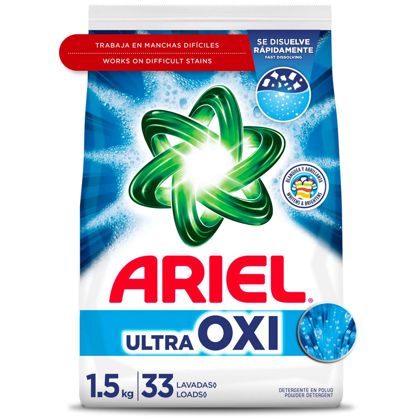 Ariel Ultra Oxi Powder Laundry Detergent, 33 Loads, Original Scent ...