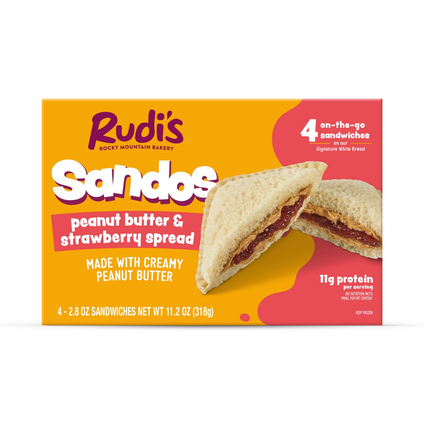 Rudi's Sandos Peanut Butter Strawberry Spread Sandwiches - Shop Entrees ...