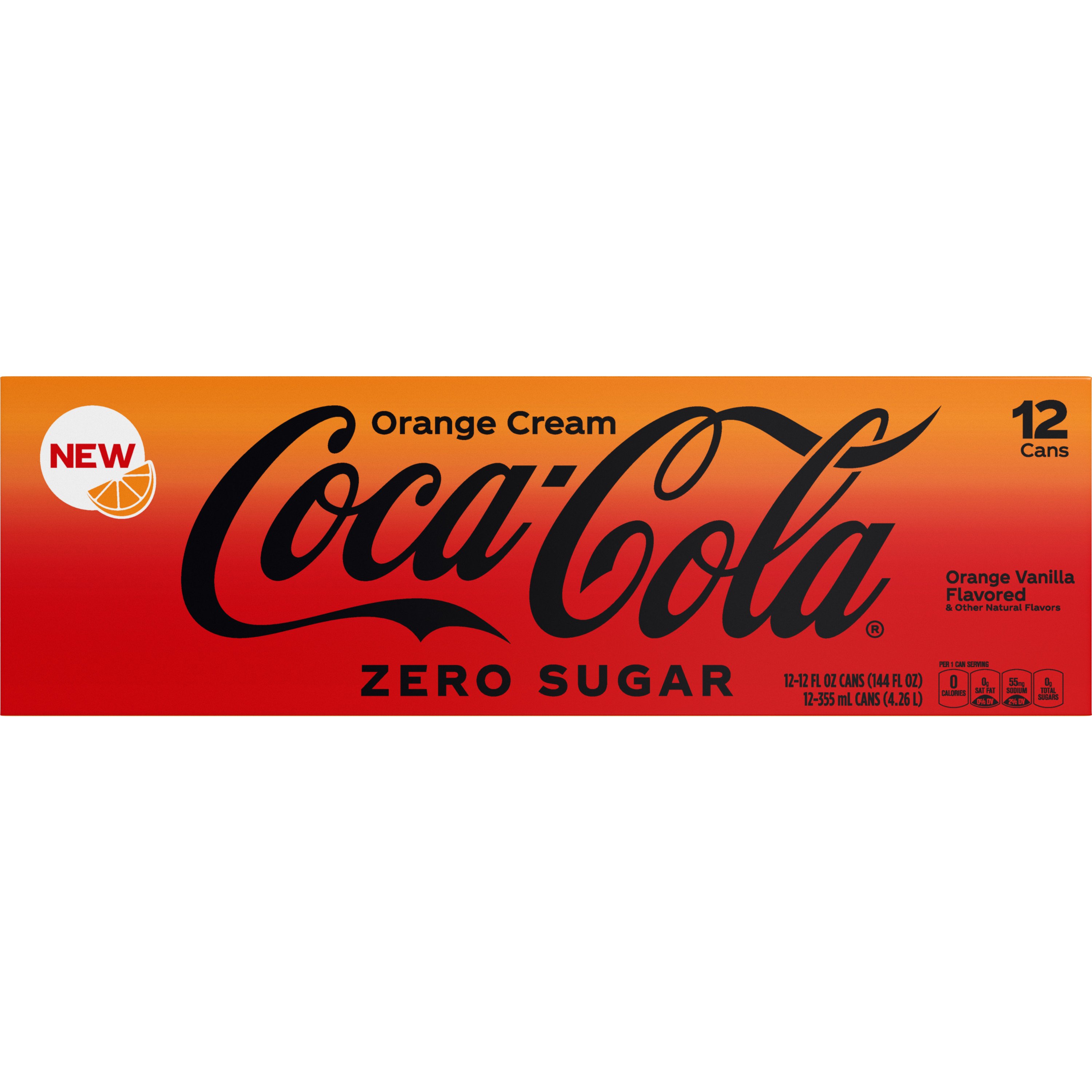 Coca-Cola Orange Cream Zero Sugar 12 pk Cans - Shop Soda at H-E-B
