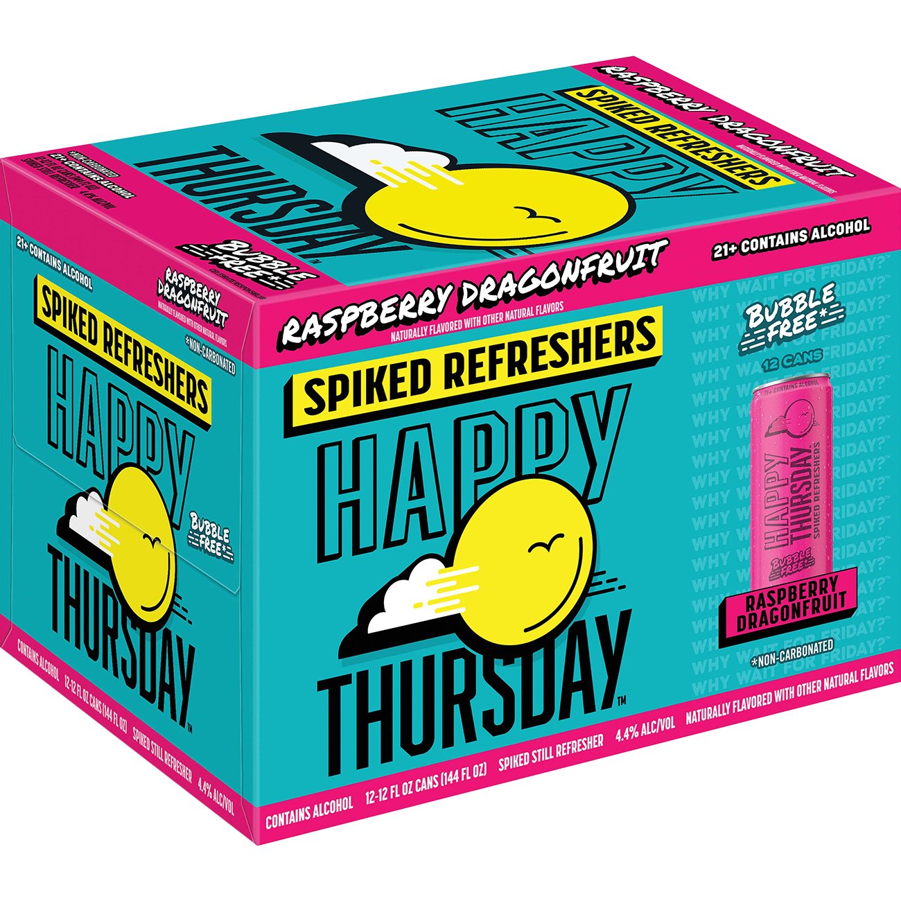 Happy Thursday Spiked Refreshers Raspberry Dragon Fruit 12 pk Cans ...