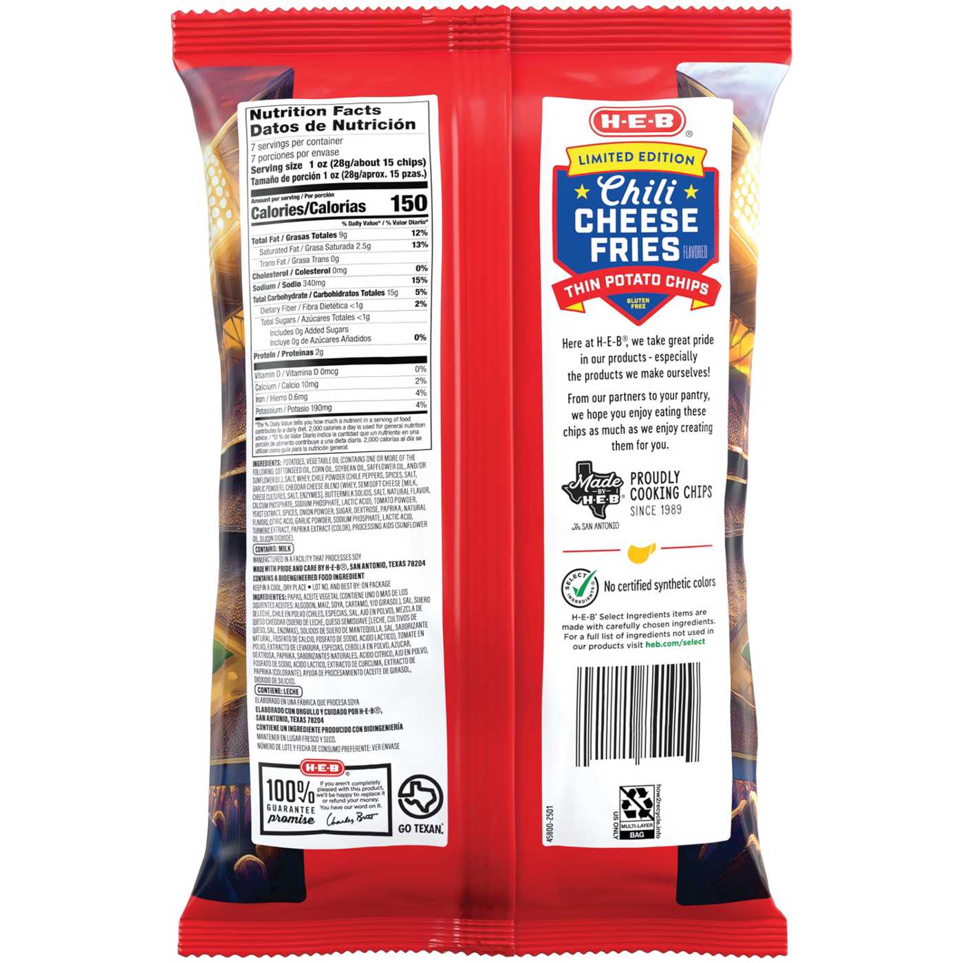 H-E-B Thin Potato Chips - Chili Cheese Fries - Shop Chips at H-E-B