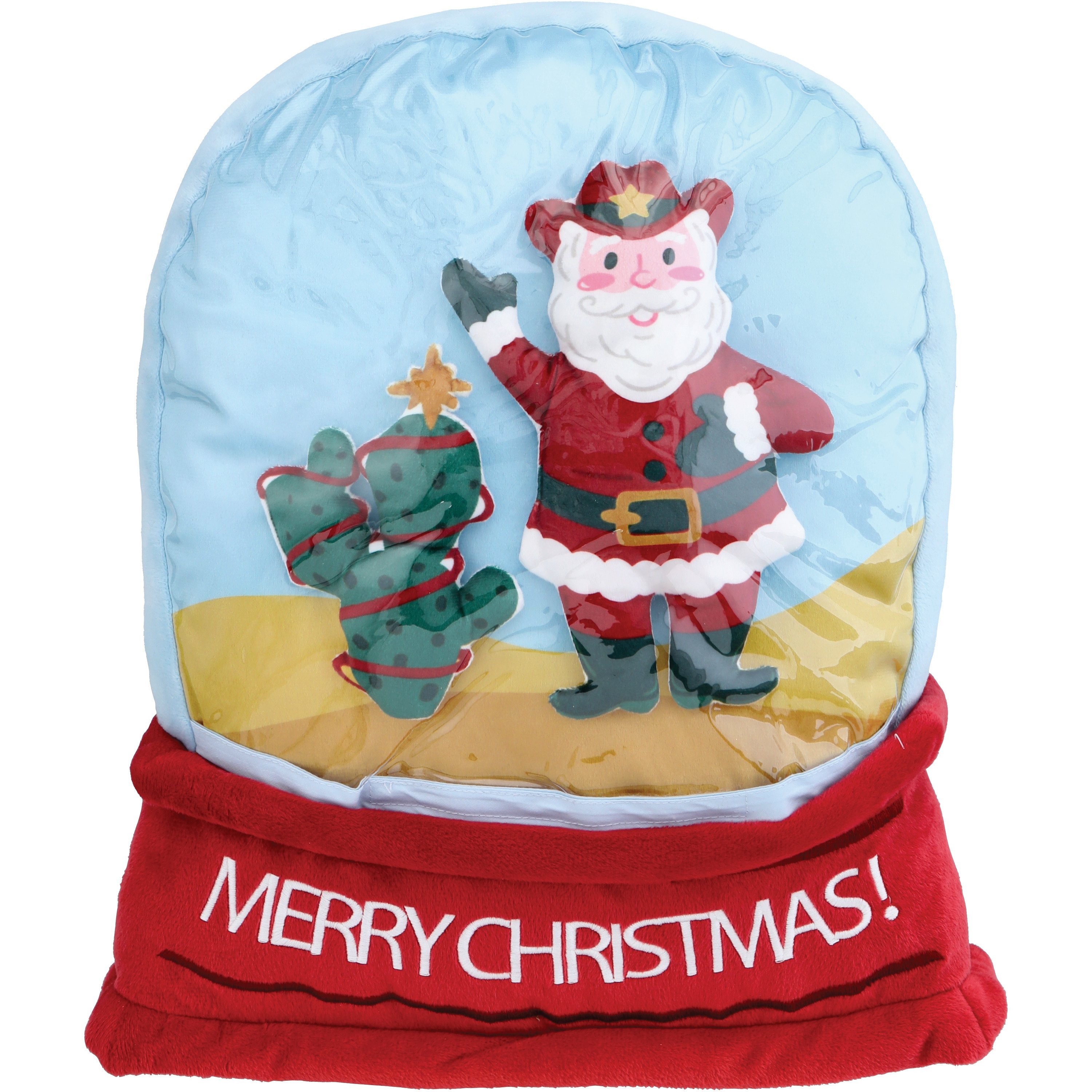 Destination Holiday Cowboy Santa Snow Globe Christmas Throw Pillow ...