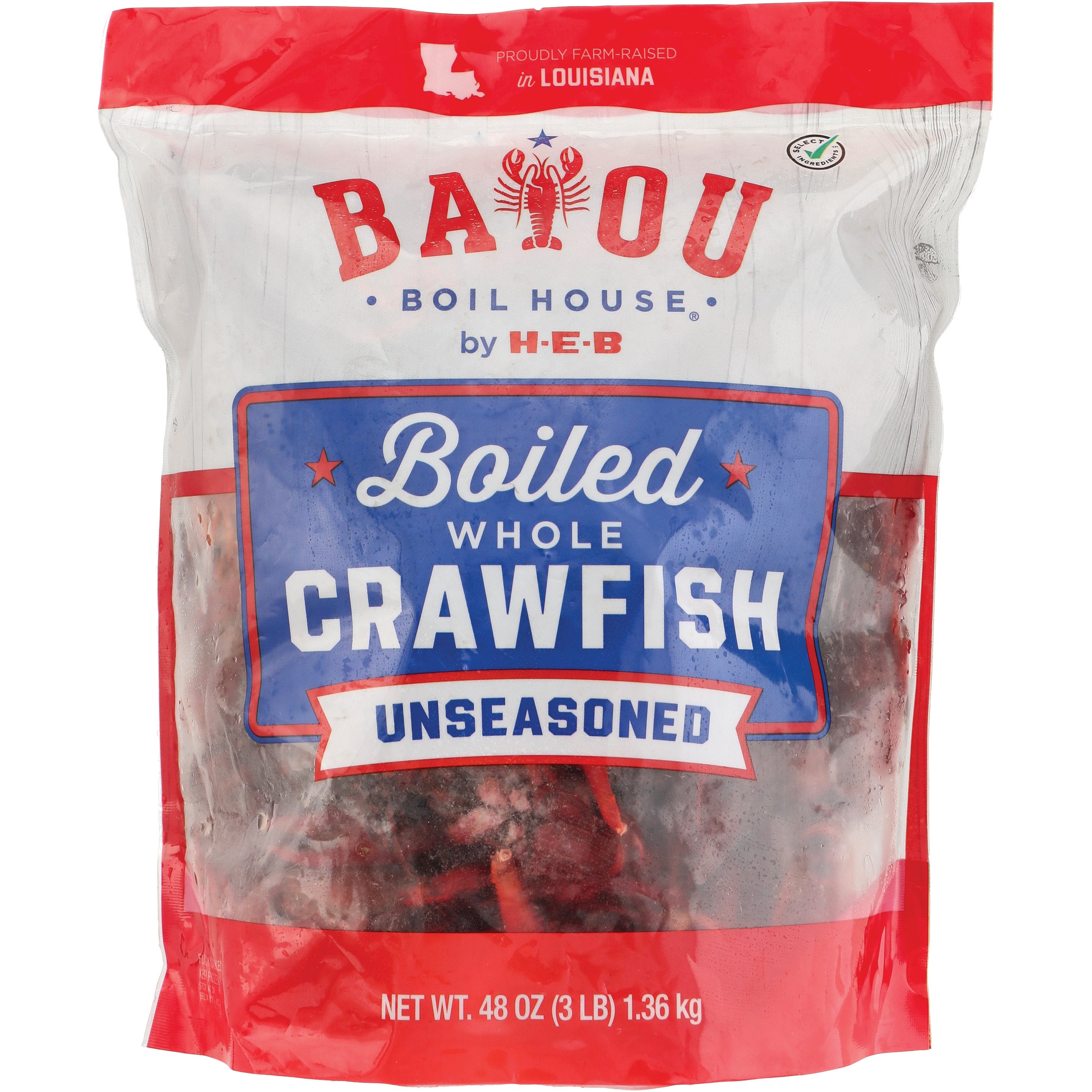 Bayou Boil House by H-E-B Cooked Frozen Whole Crawfish - Unseasoned ...