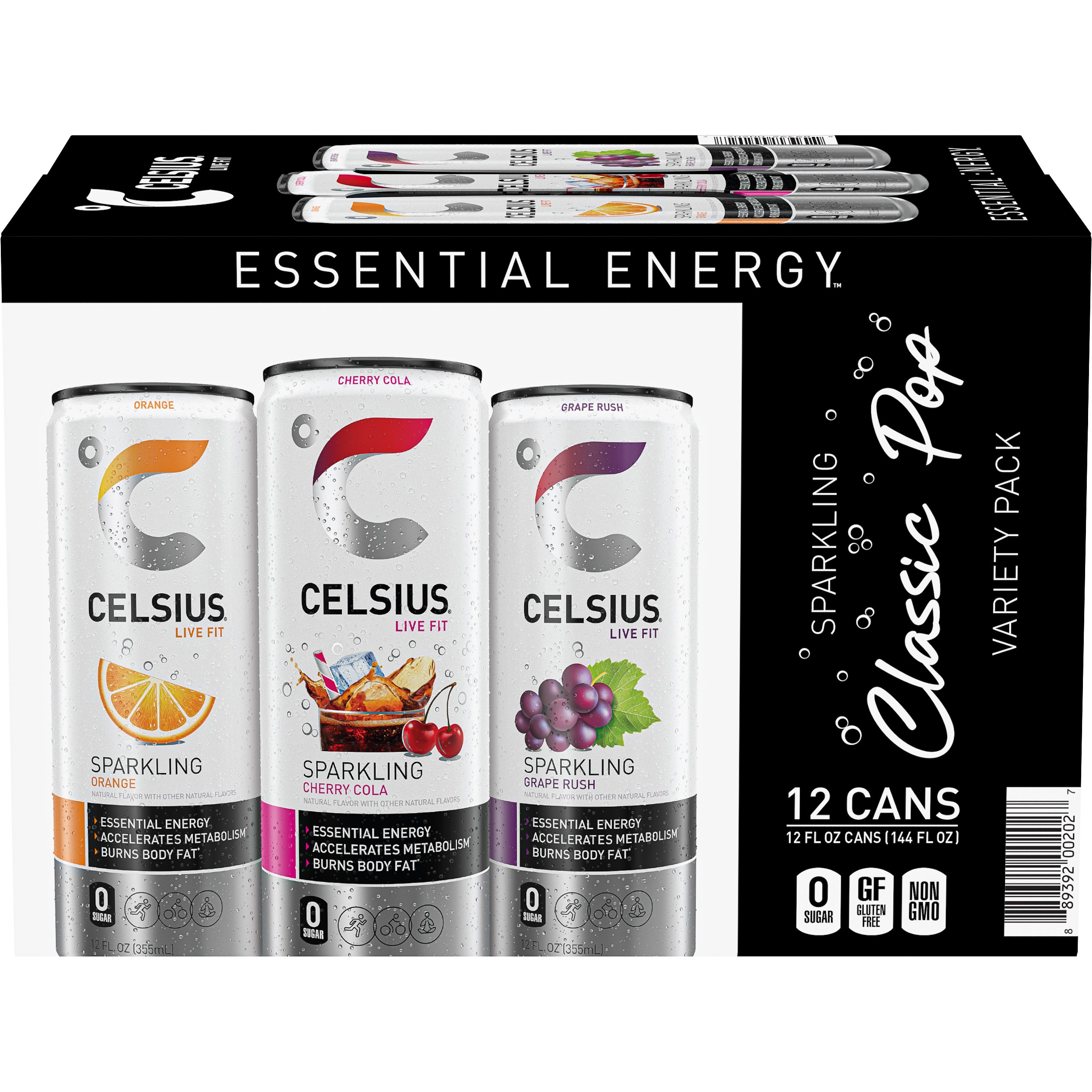 Celsius Zero Sugar Sparkling Energy Drinks 12 pk - Classic Pop Variety ...