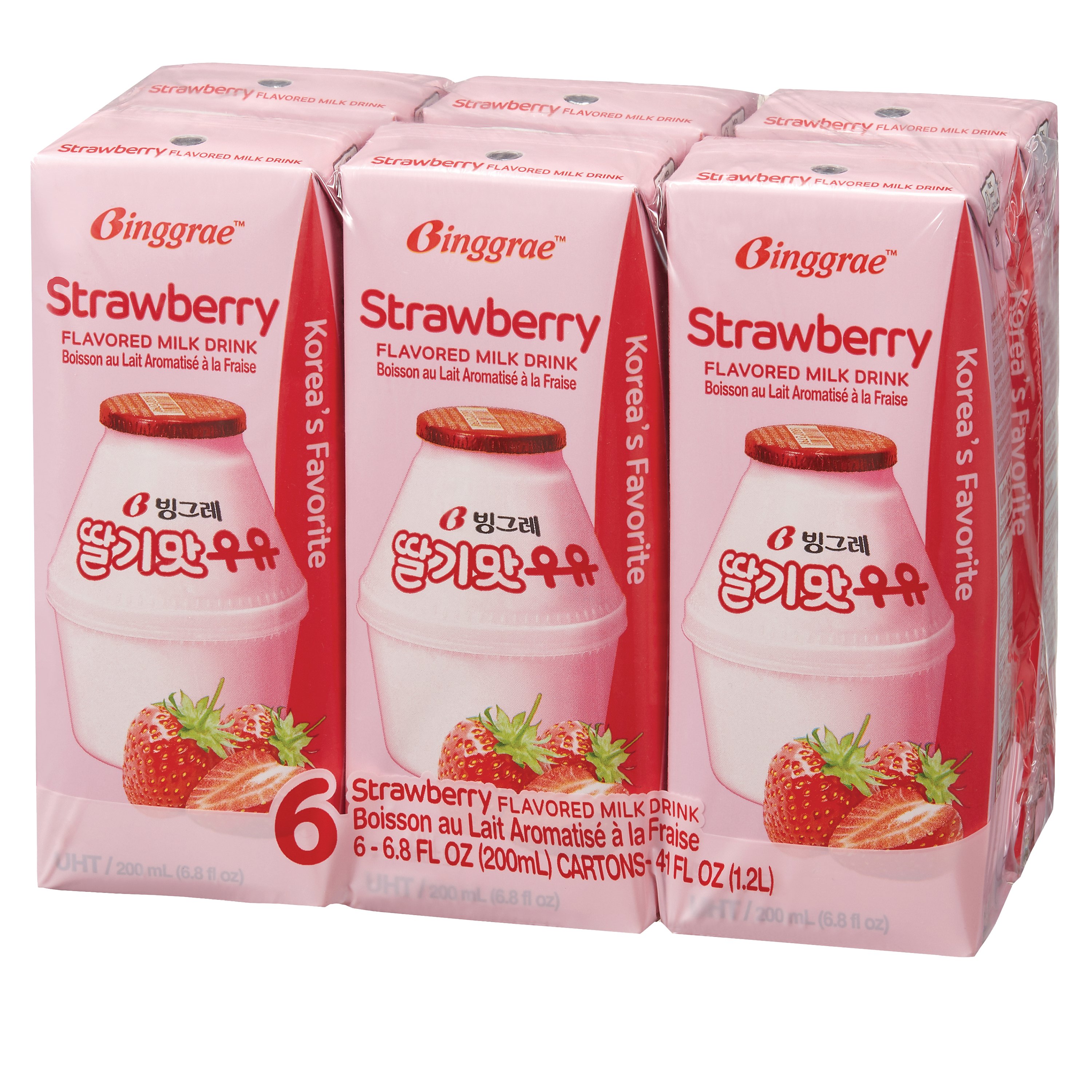 Binggrae Strawberry Milk 6 pk Cartons - Shop Milk at H-E-B