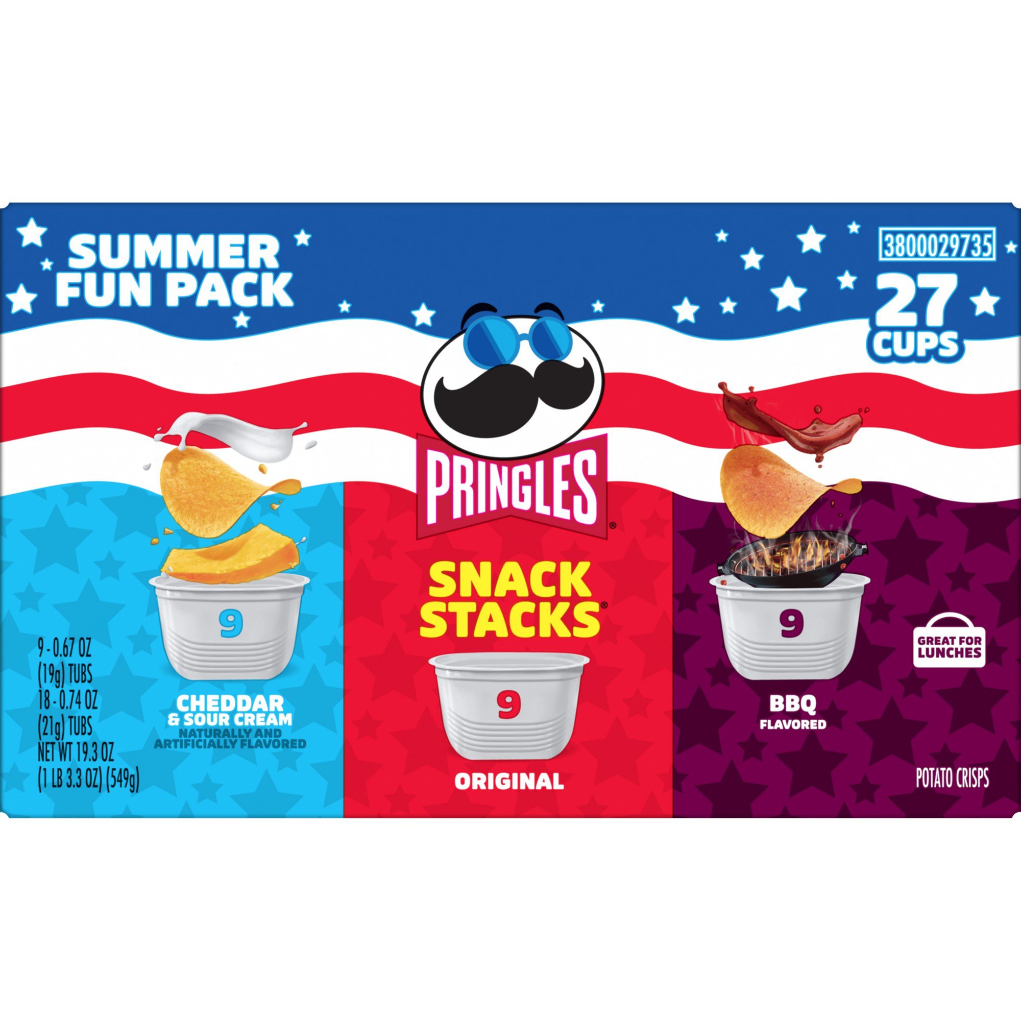 Pringles Potato Crisps Chips Summer Fun Variety Pack Snack Stacks Cups ...