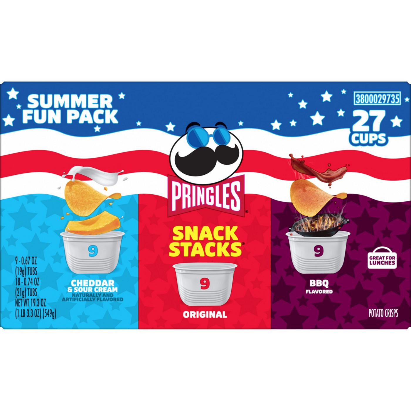 Pringles Potato Crisps Chips Summer Fun Variety Pack Snack Stacks Cups ...