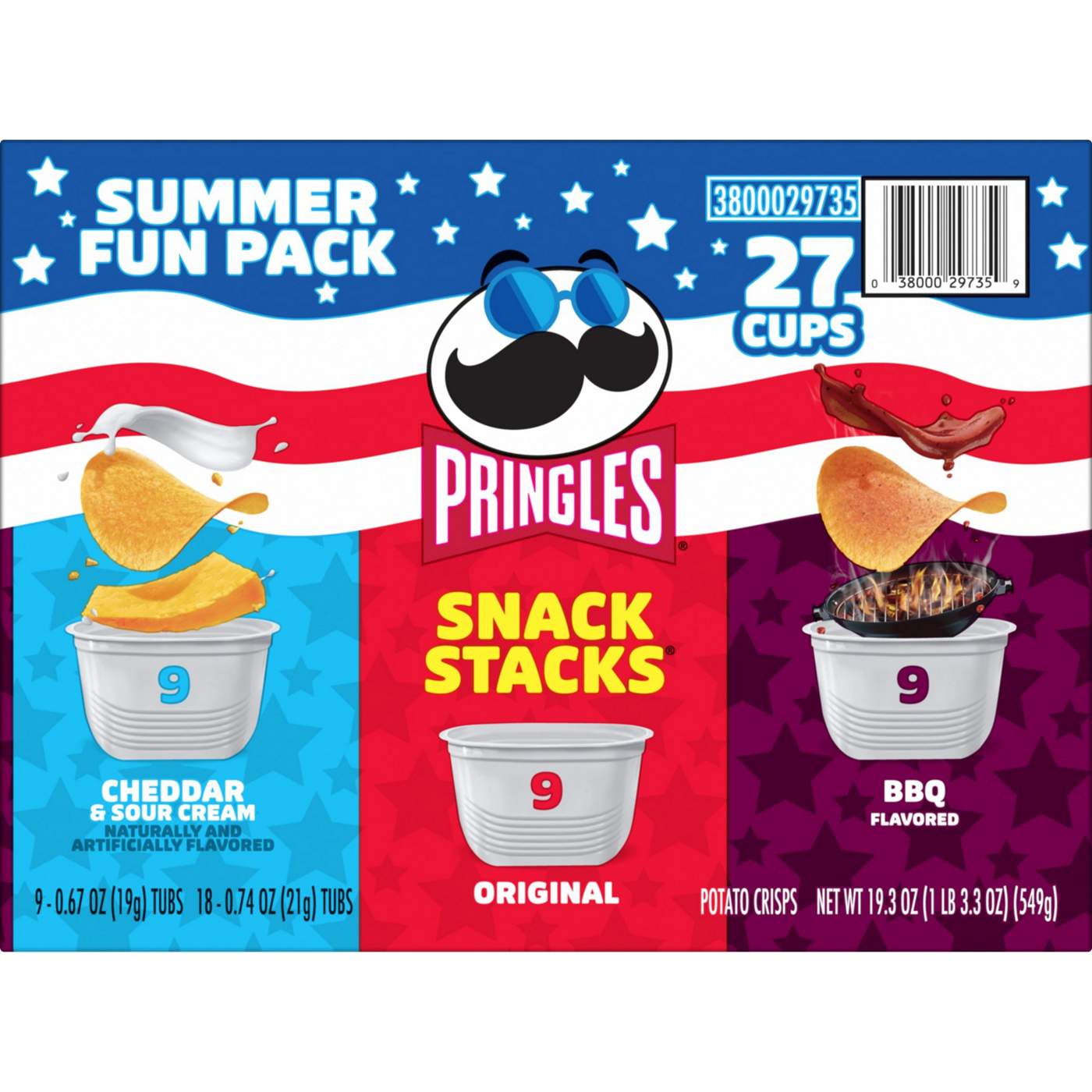 Pringles Potato Crisps Chips Summer Fun Variety Pack Snack Stacks Cups ...