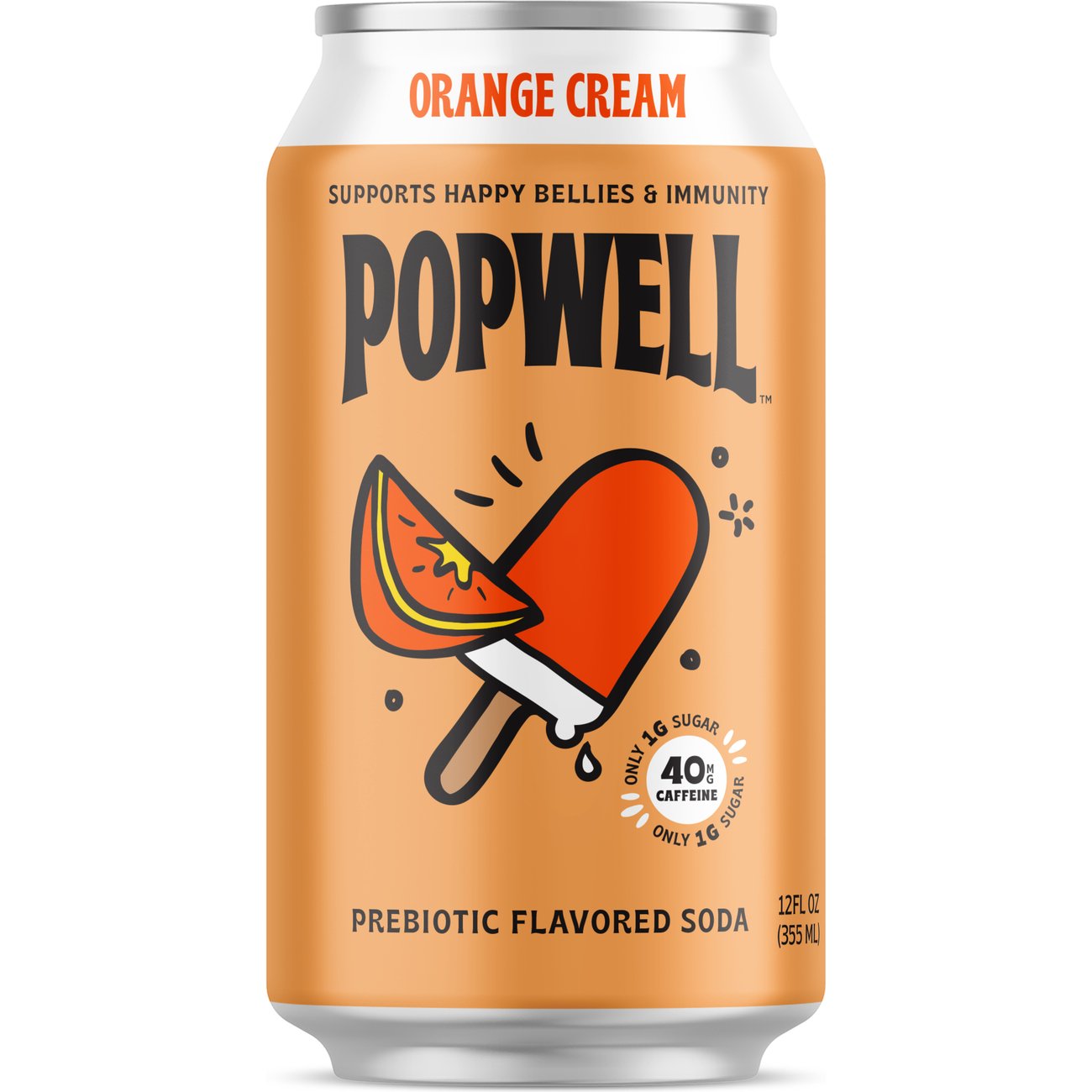 Popwell Prebiotic Soda - Orange Cream - Shop Soda at H-E-B
