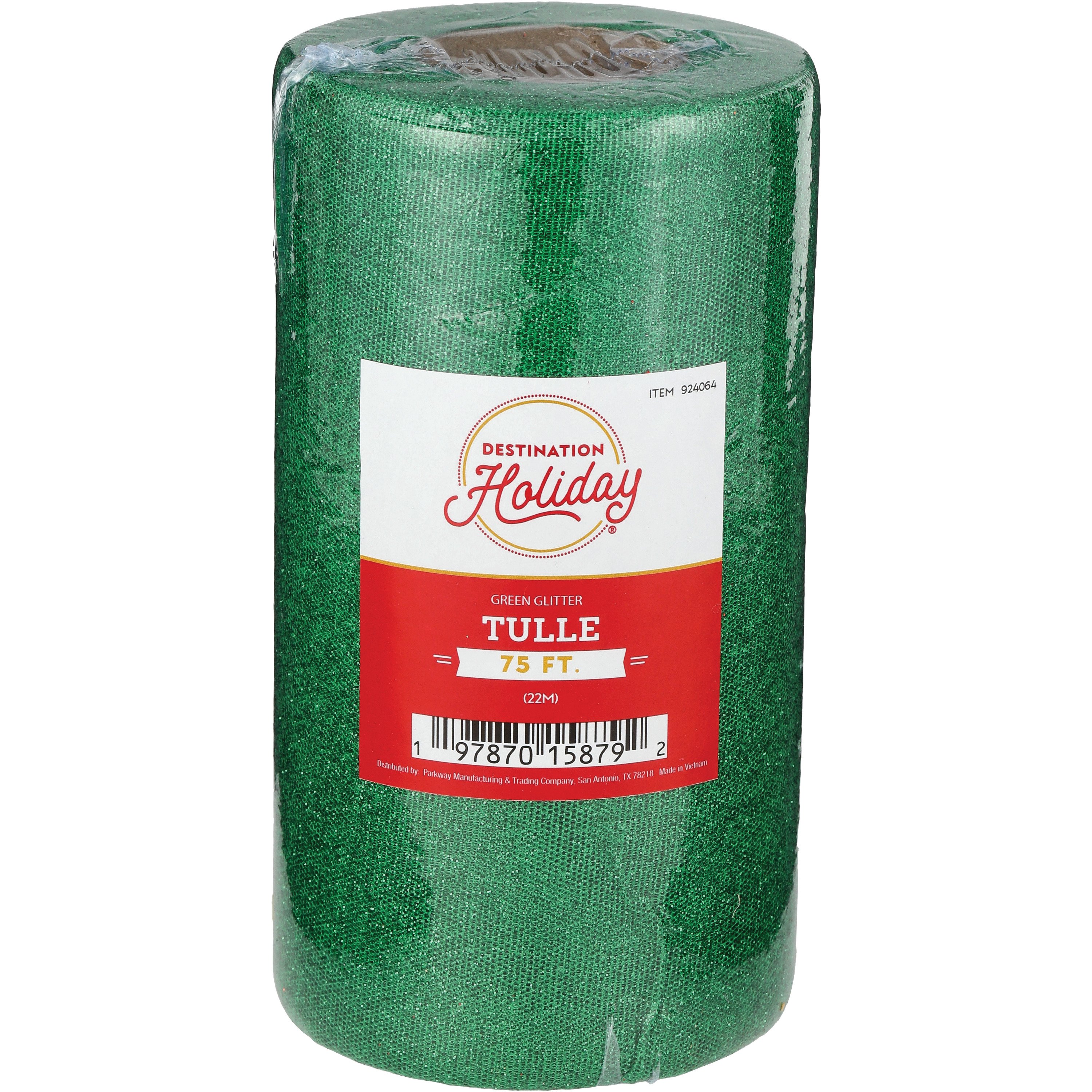 Destination Holiday Glitter Tulle Ribbon - Green - Shop Gift wrap at H-E-B