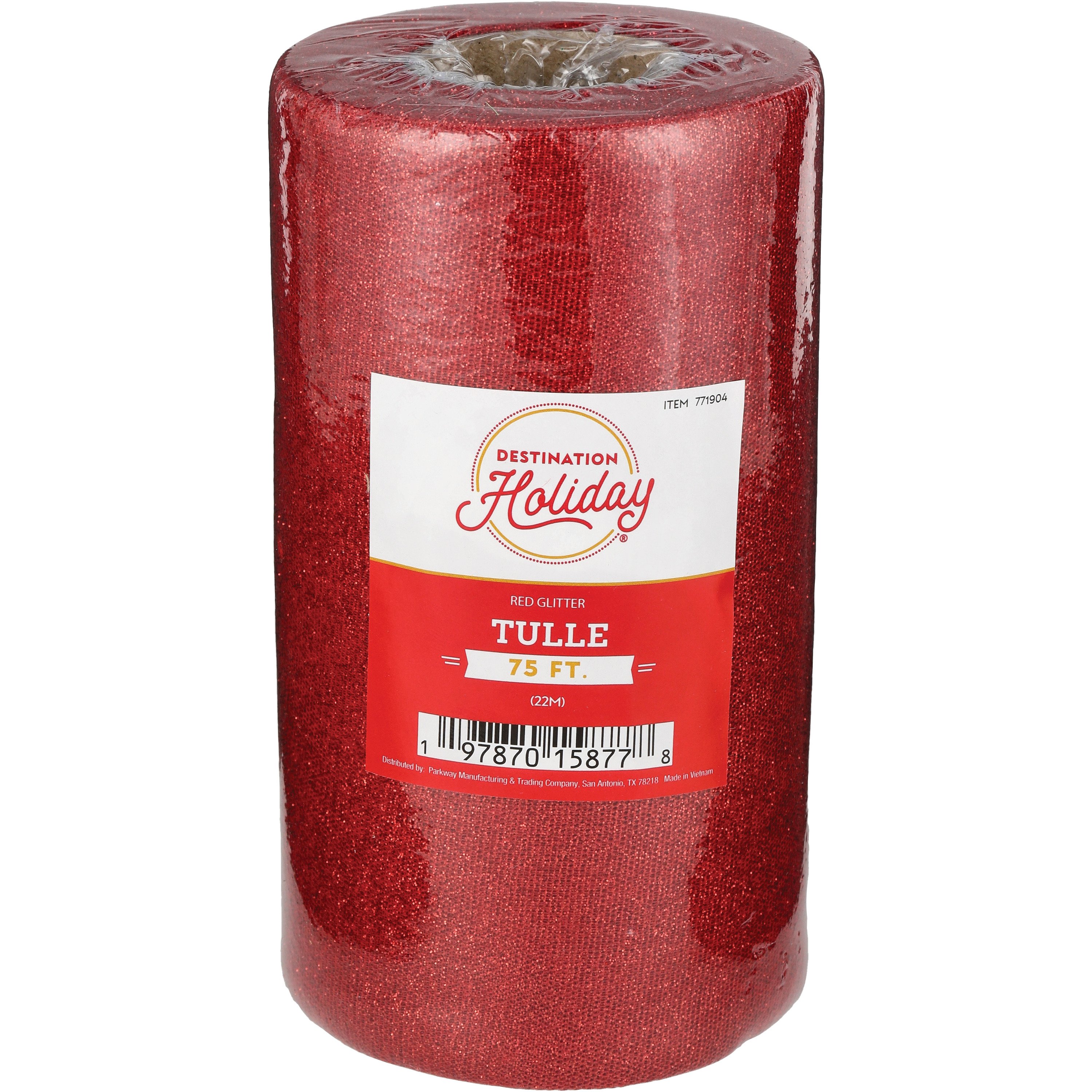 Destination Holiday Glitter Tulle Ribbon - Red - Shop Gift wrap at H-E-B