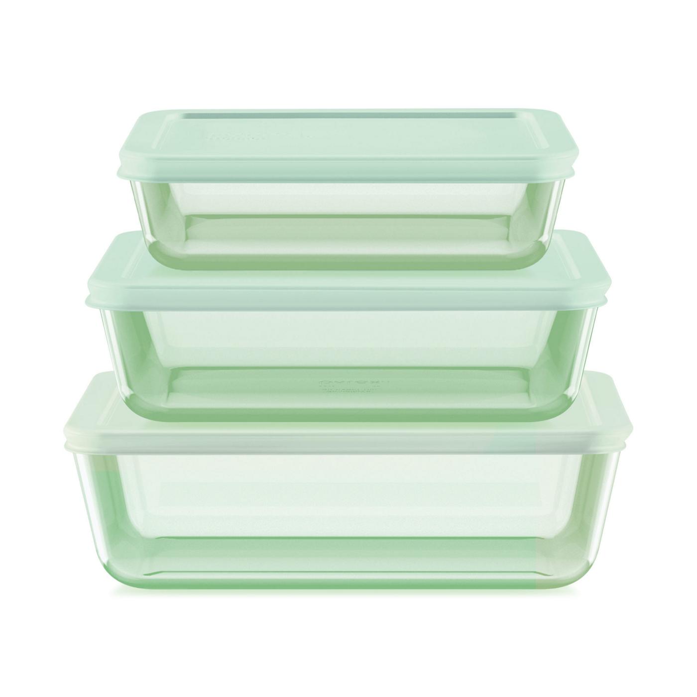 Pyrex Rectangular Storage Container Set - Green - Shop Containers at H-E-B