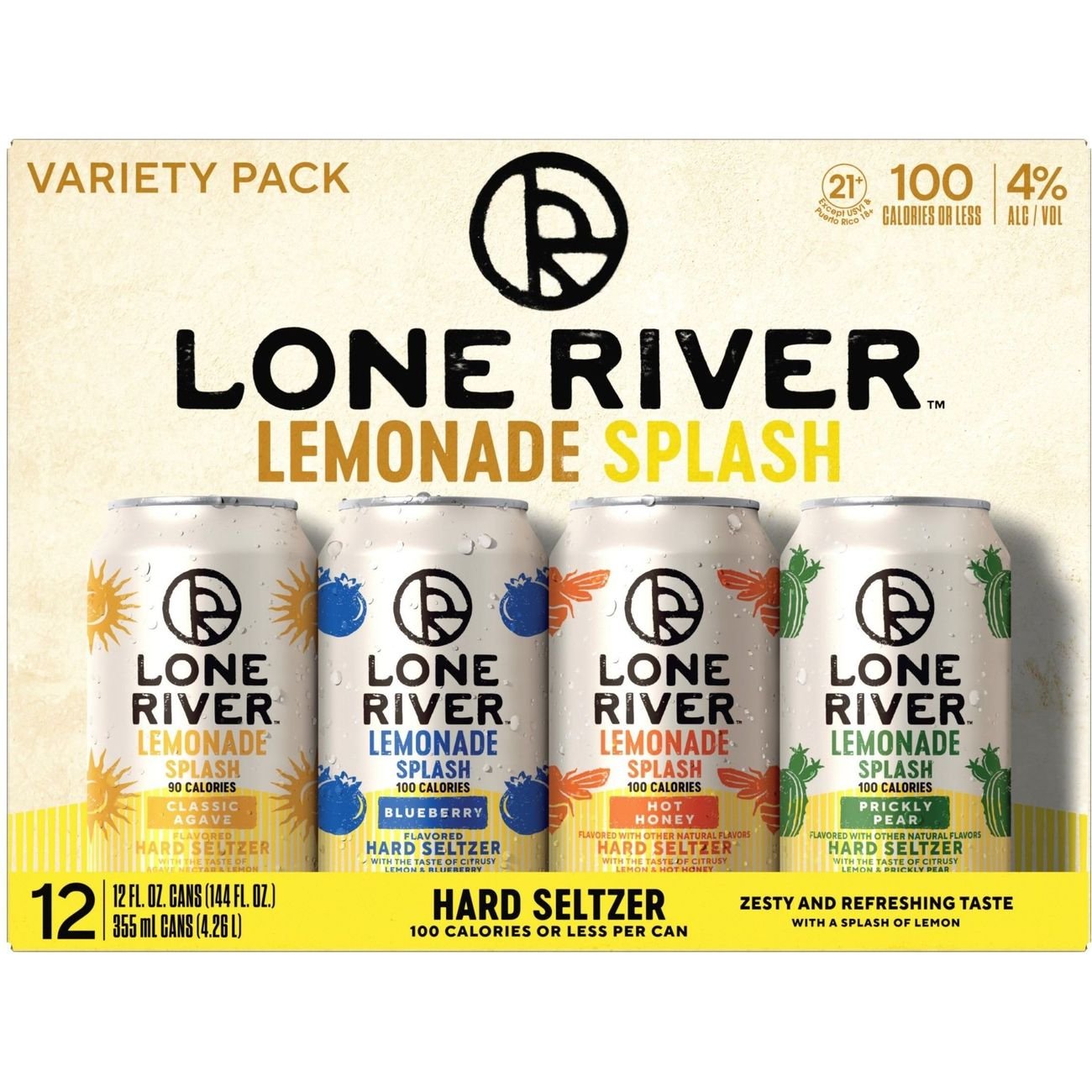 Lone River Lemonade Splash Hard Seltzer Variety 12 pk Cans - Shop Malt ...