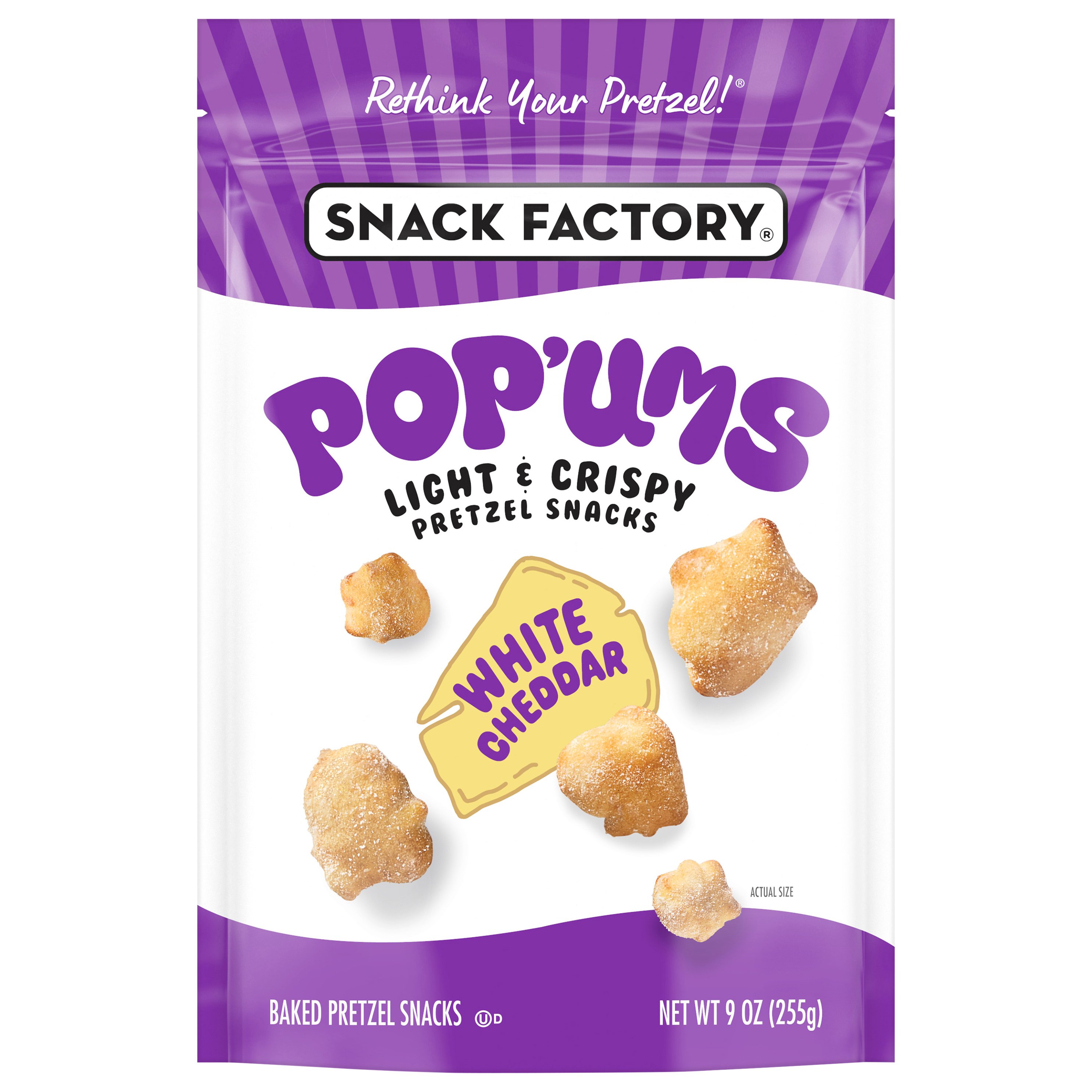 Snack Factory Pop'ums Baked Pretzel Snacks - White Cheddar - Shop Chips ...