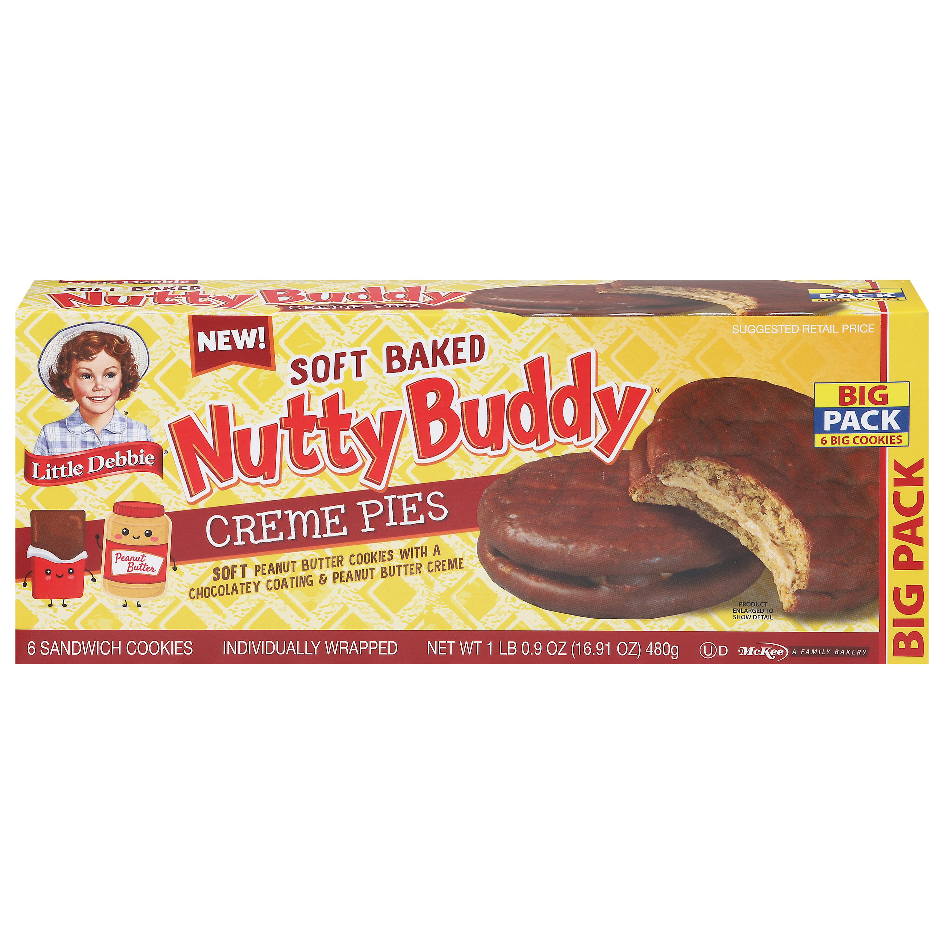 Little Debbie Soft Baked Bigger Nutty Buddy Creme Pies - Big Pack - Shop Snack cakes at H-E-B